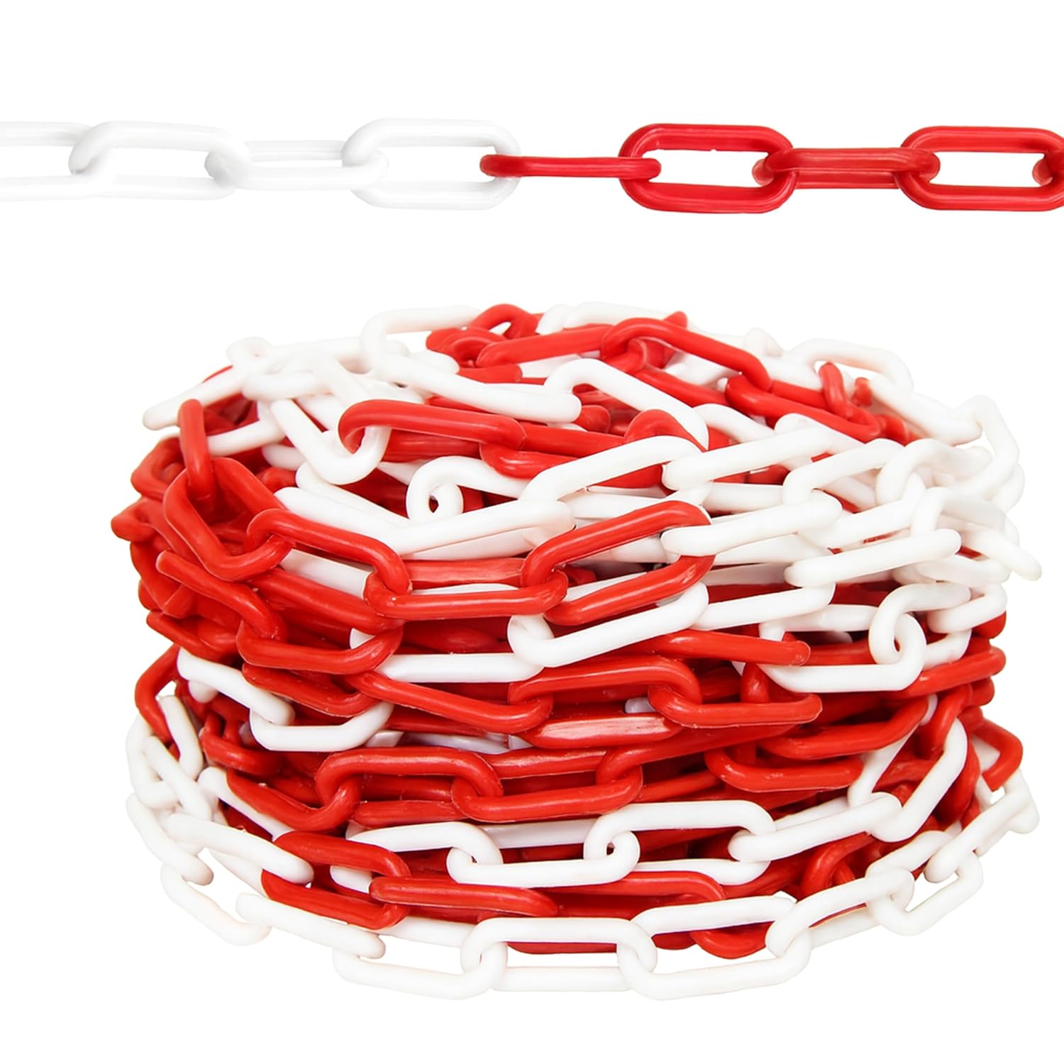25 Meters Red & White Colour Thick Plastic Barrier Chain With Chain ...