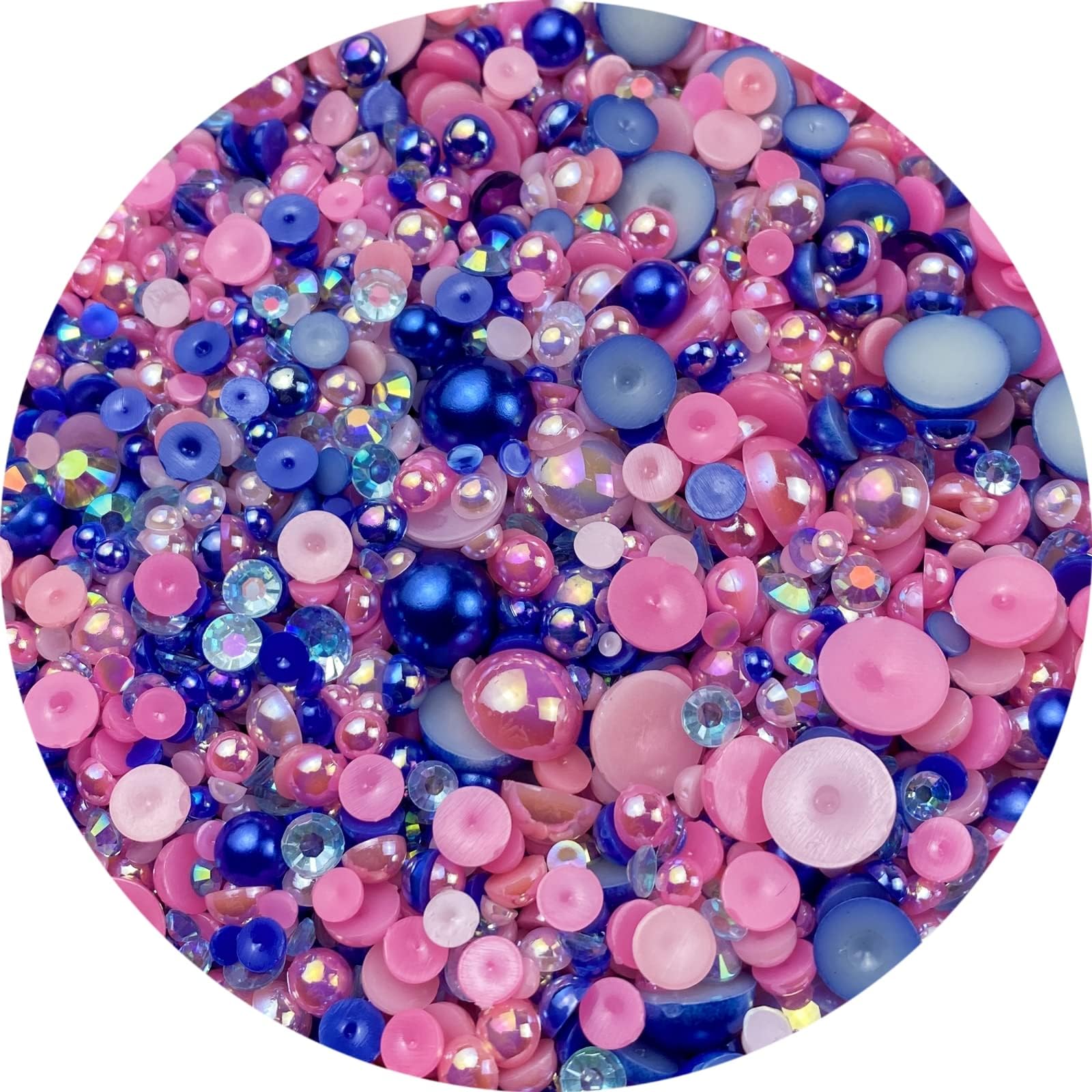 Amazon.com: Mix Flatback Pearls and Rhinestone,60g Resin Rhinestones ...