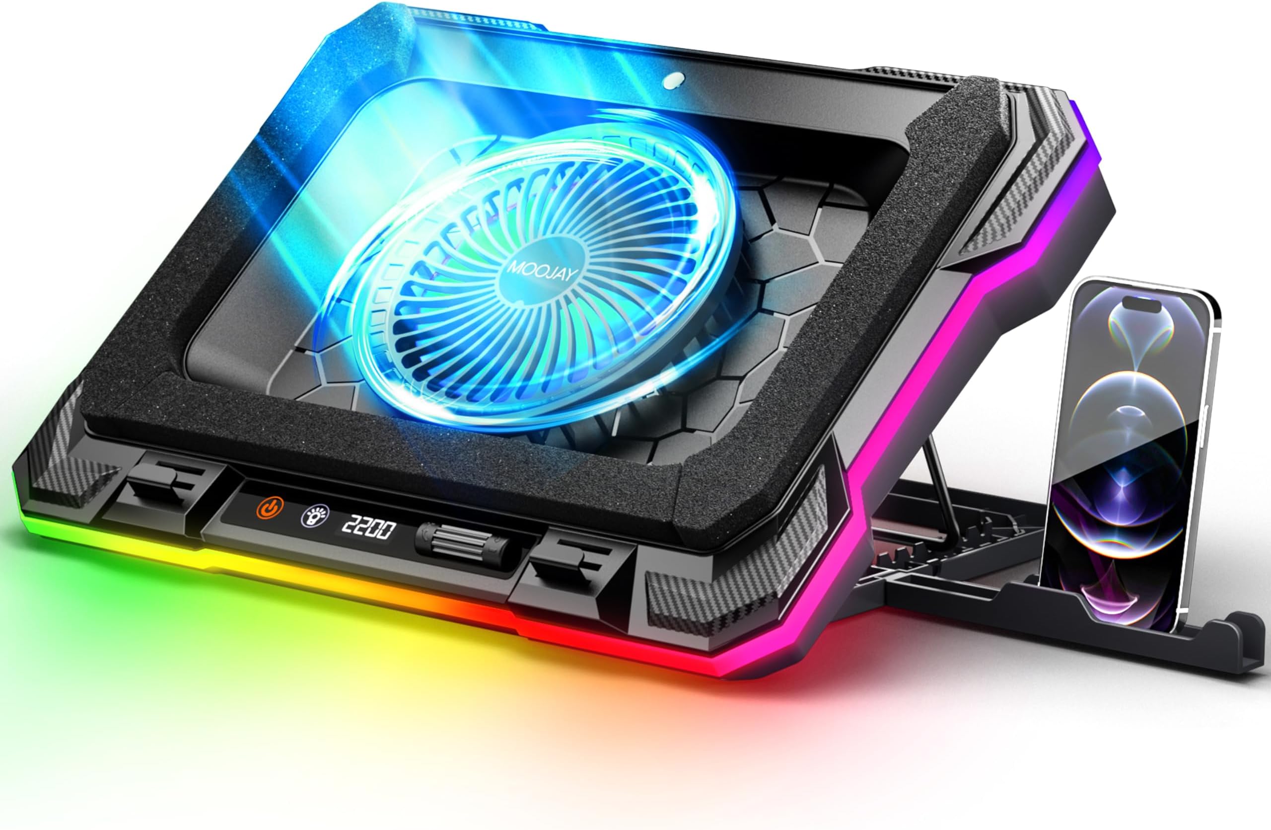 TopMate C12 Ventilateur PC Portable RGB de Jeu Bureau, Refroidisseur ...