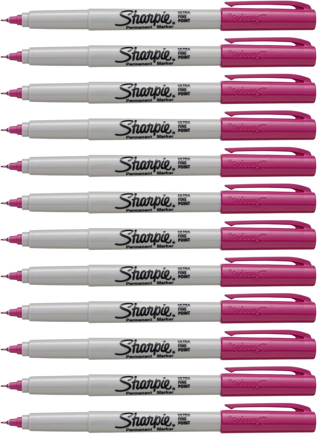 Sharpie Color Burst Permanent Markers, Ultra-Fine Point, Pink, Box of ...
