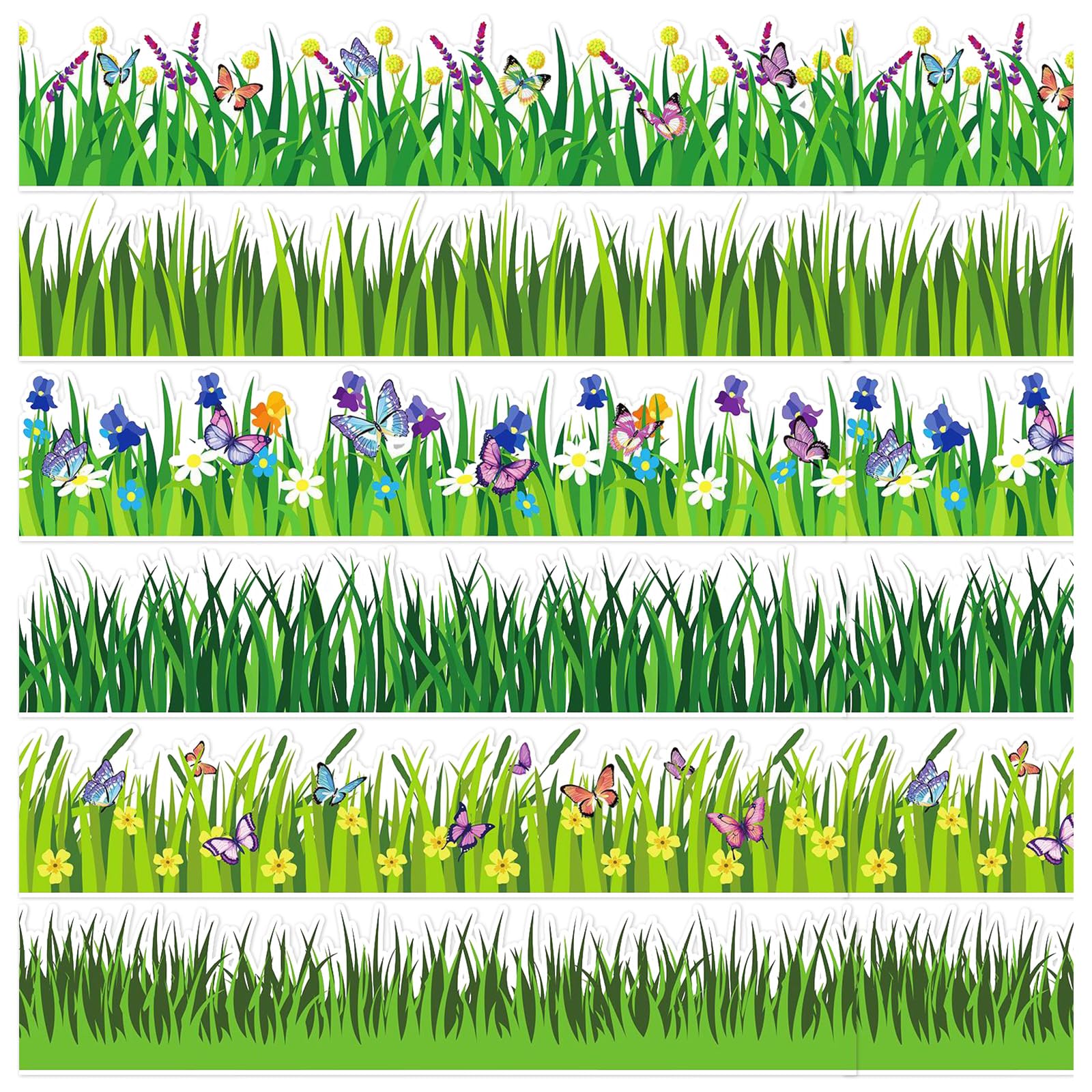 Amazon.com: Konsait Bulletin Board Borders Set, 55Ft Green Grass Border ...
