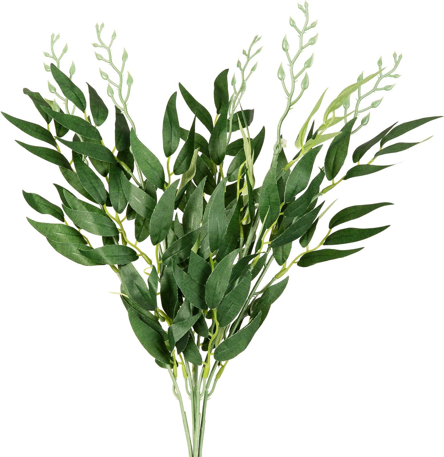 Whaline Artificial Willow Plant Leaves 3 Pack Faux Silk Willow Vine ...