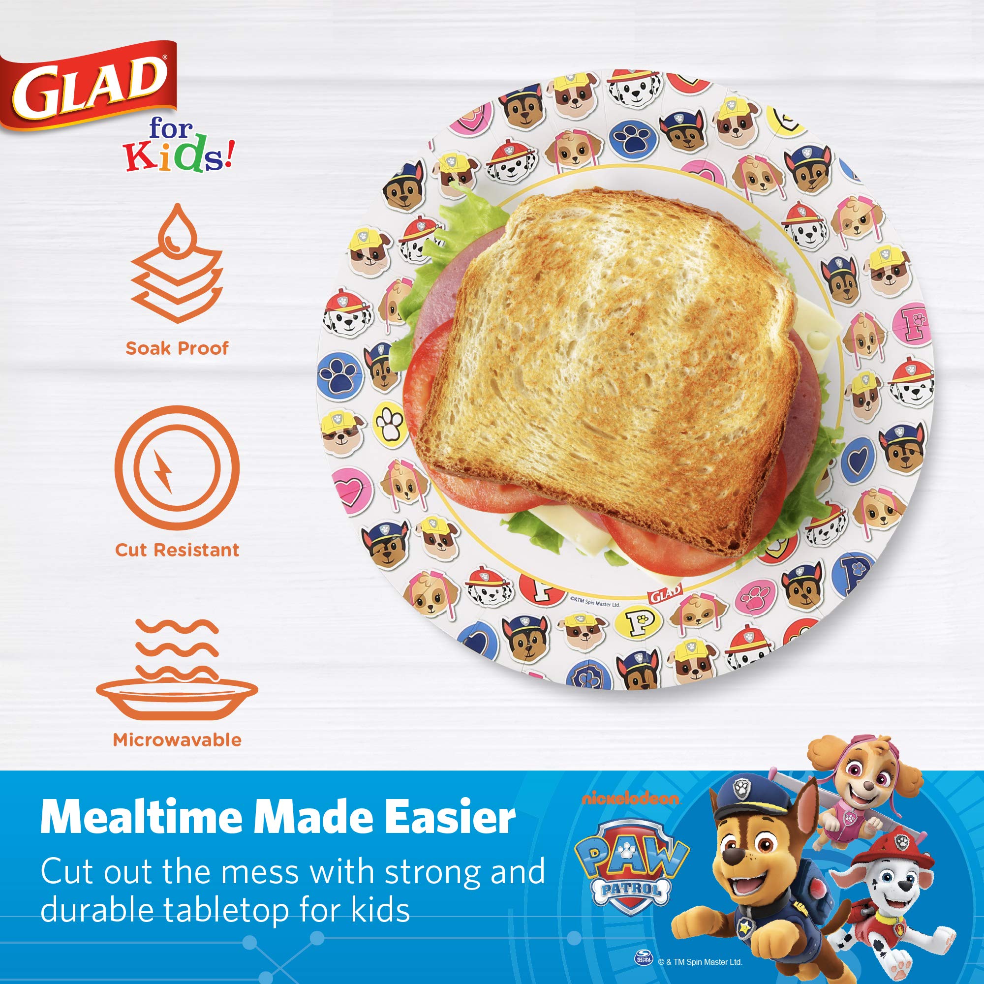 Glad for Kids Paw Patrol Emoji Paper Dispososable Plates | Paw Patrol ...