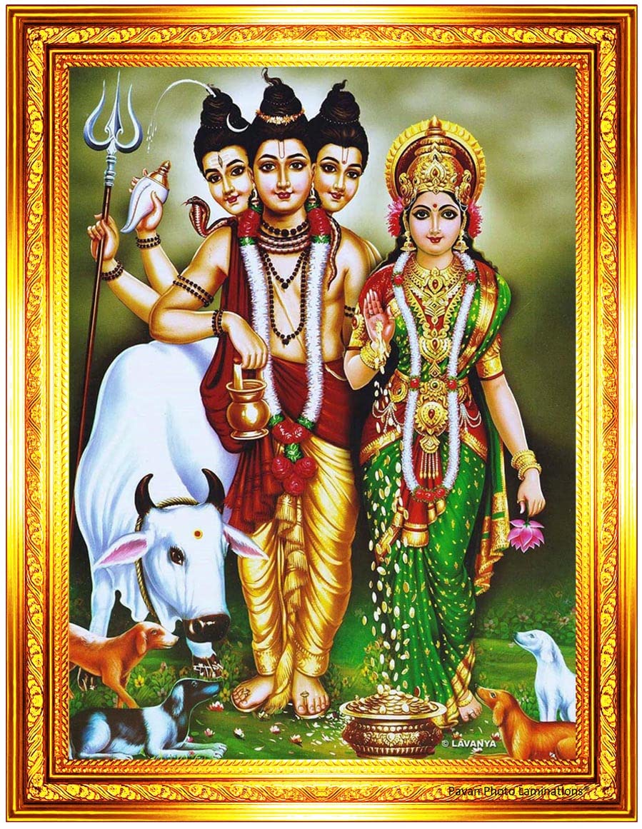 Buy Pavan Photo Laminations, Lord Sri Dattatreya Anagha Devi Bhagwan ...