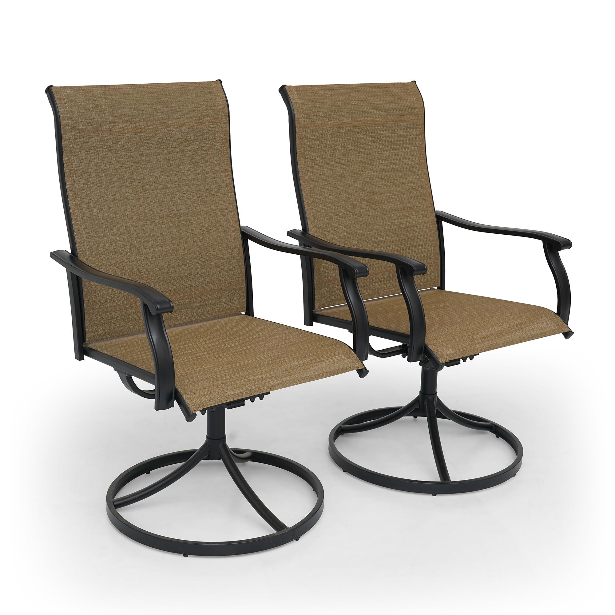 Amazon.com: Anmutig Patio Swivel Dining Chairs Set of 2, Outdoor Metal ...