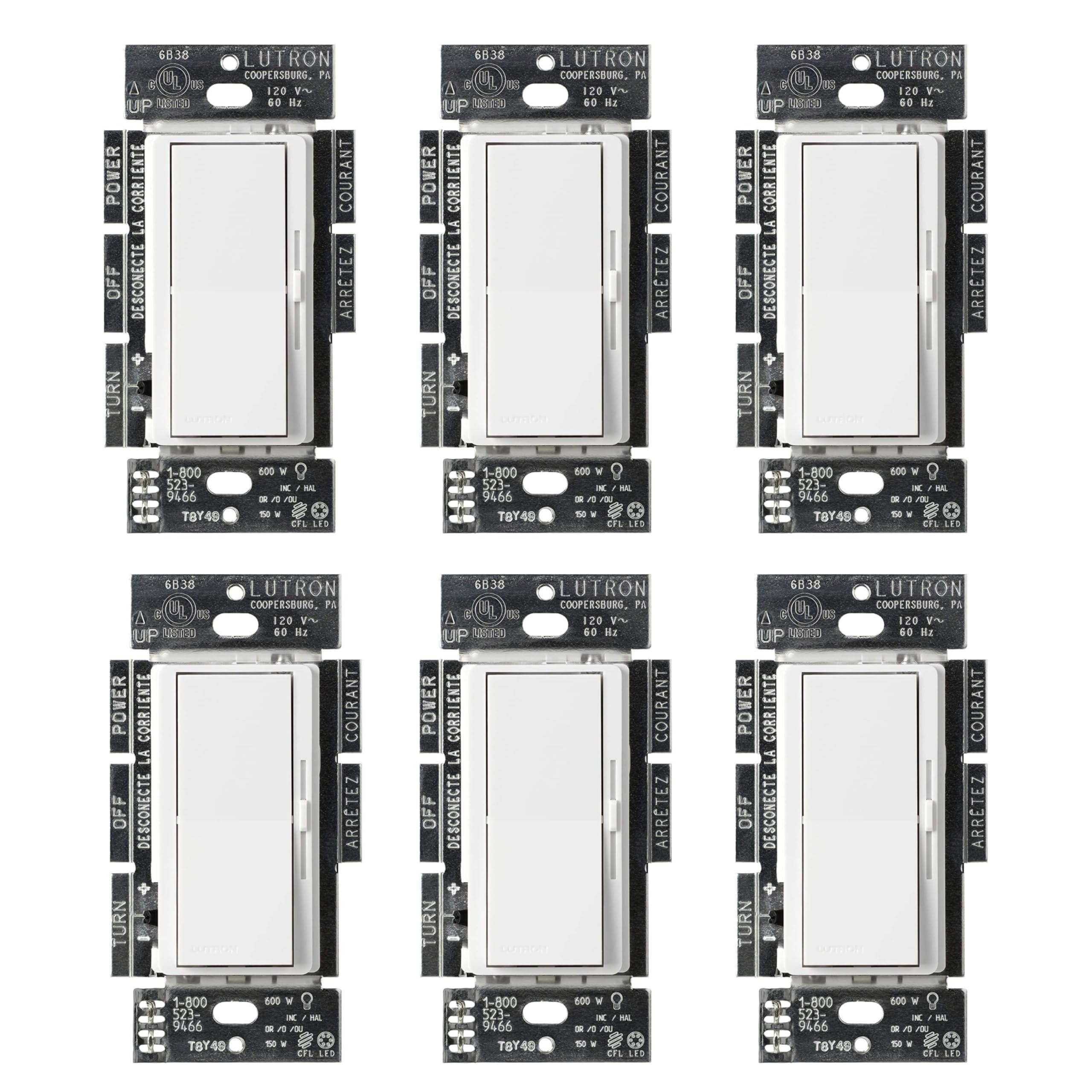 Amazon.com: Lutron Diva LED+ Dimmer Switch for Dimmable LED, Halogen ...