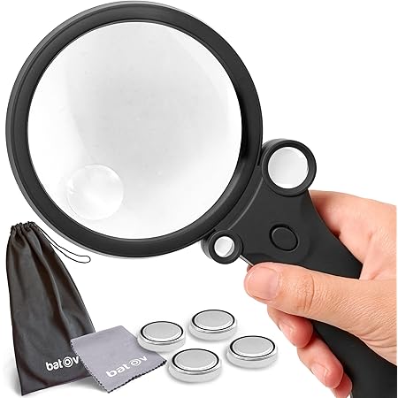 Amazon.com: 40X Magnifying Glass with Light, Handheld Lighted Magnifier ...