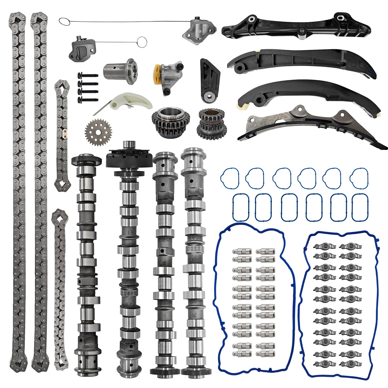Amazon.com: Engine Camshafts Kit w/Rockers Arm Lifters Timing Chain Kit ...