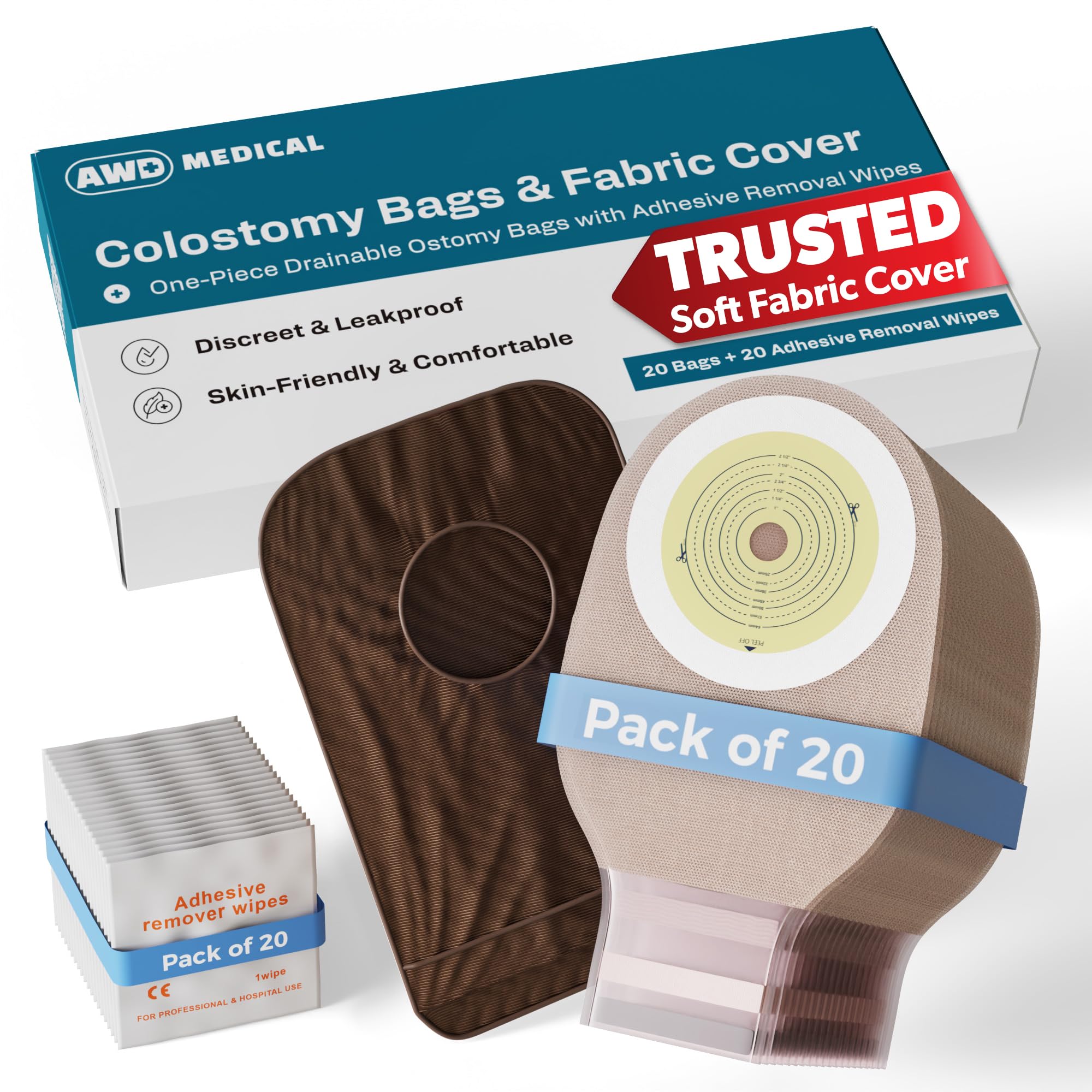 Amazon.com: 20 PCS Colostomy Bags – Ostomy Supplies - One-Piece ...