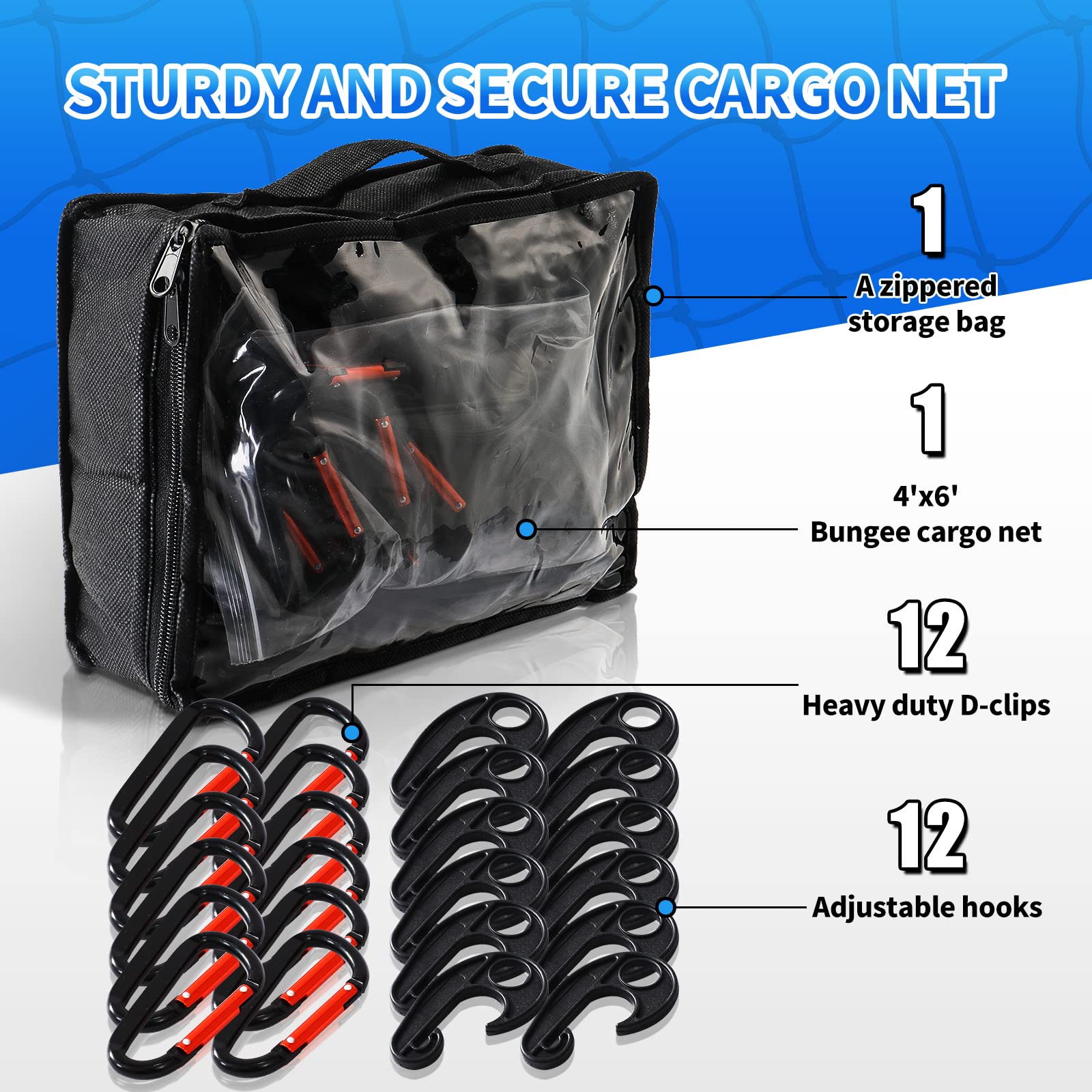 Snapklik.com : TKKEUEP 4 X 6 Cargo Net For Pickup Truck Bed,Trailer,Car ...