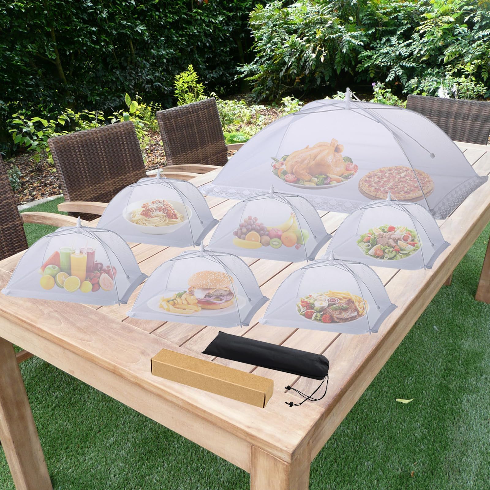 Amazon.com: 7 Pack Food Net Food Covers for Outdoors, Mesh Food Tents ...