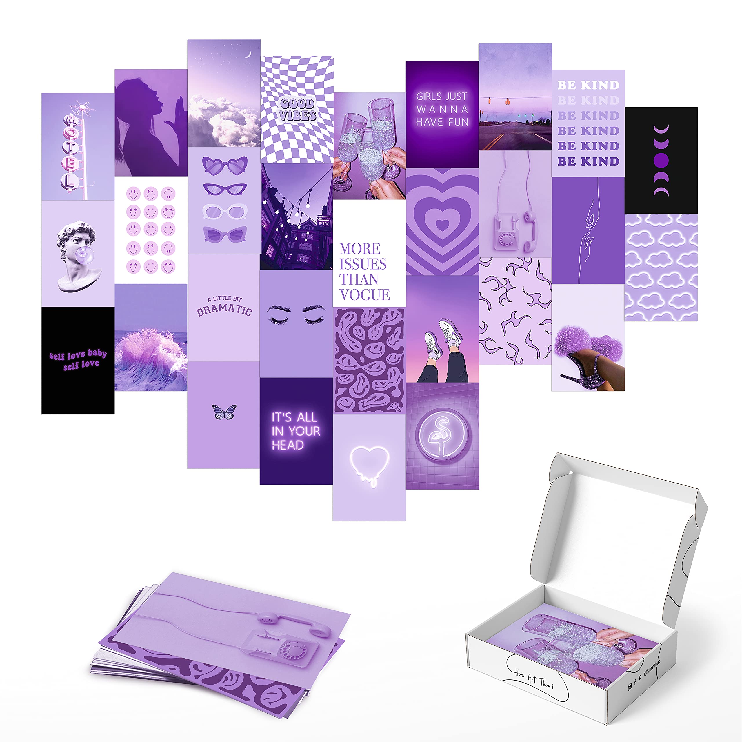 Buy HAUS AND HUES Purple Collage Kit For Wall Aesthetic - Aesthetic ...