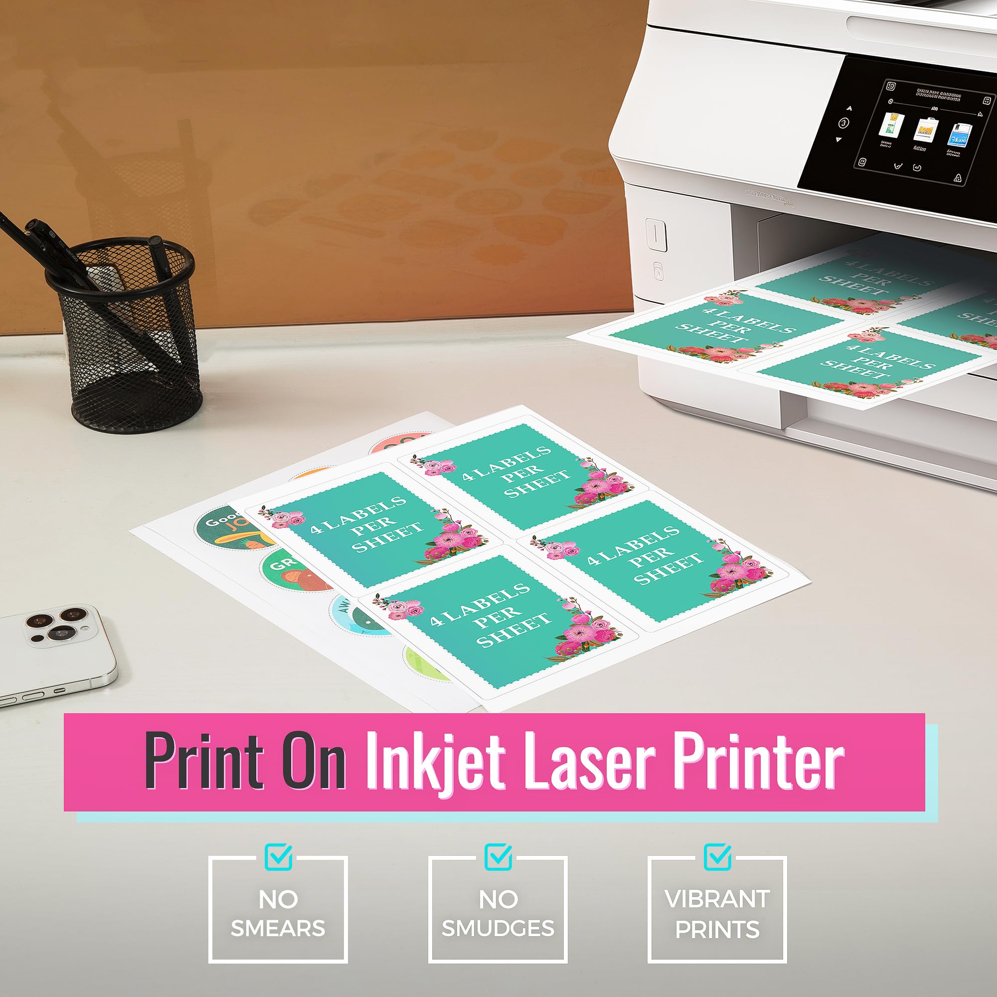 Snapklik.com : 800 Label Stickers For Printer 4" X 5" Mailing Labels ...