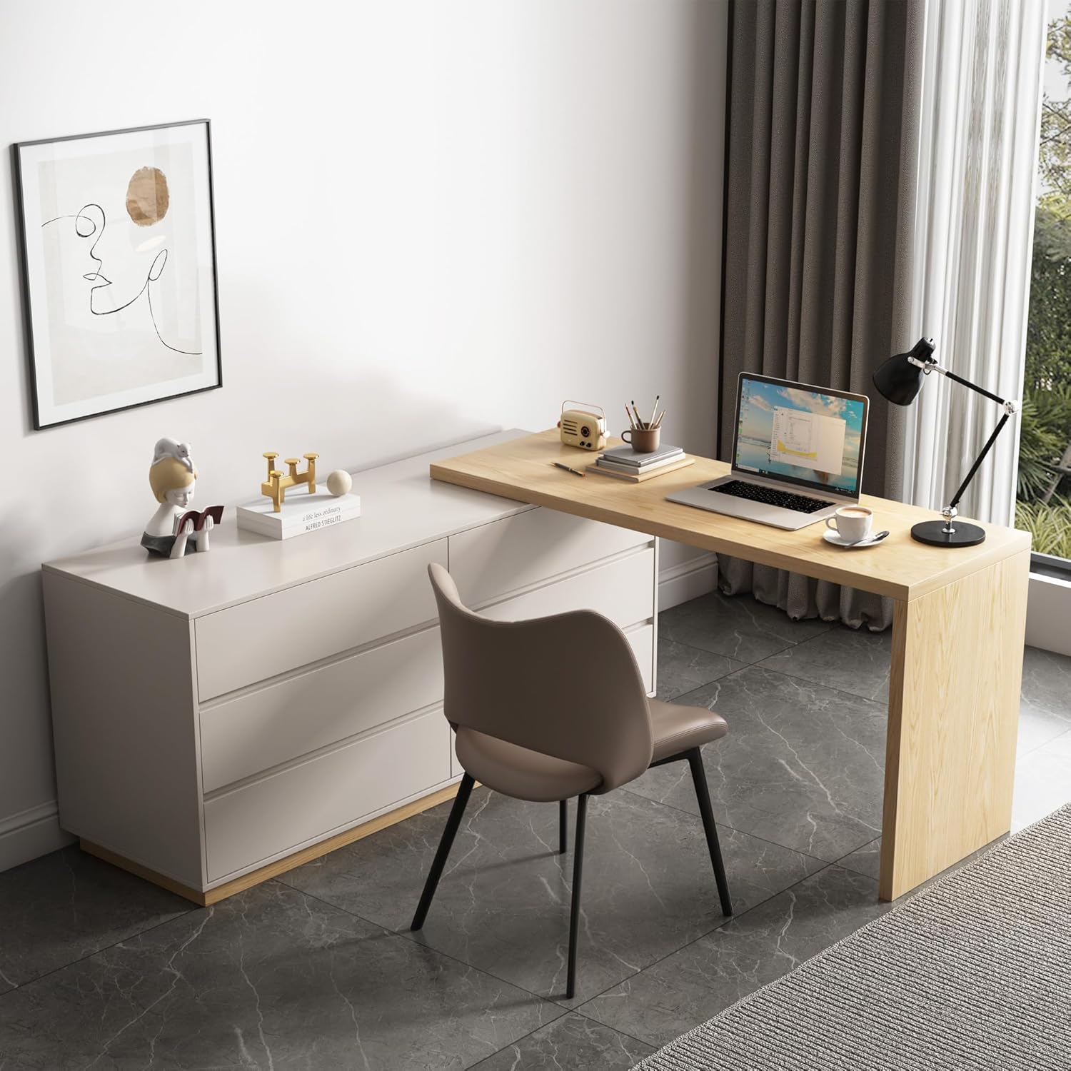 Amazon.com: L Shaped Computer Desk - Extendable Desk Table with 6 ...