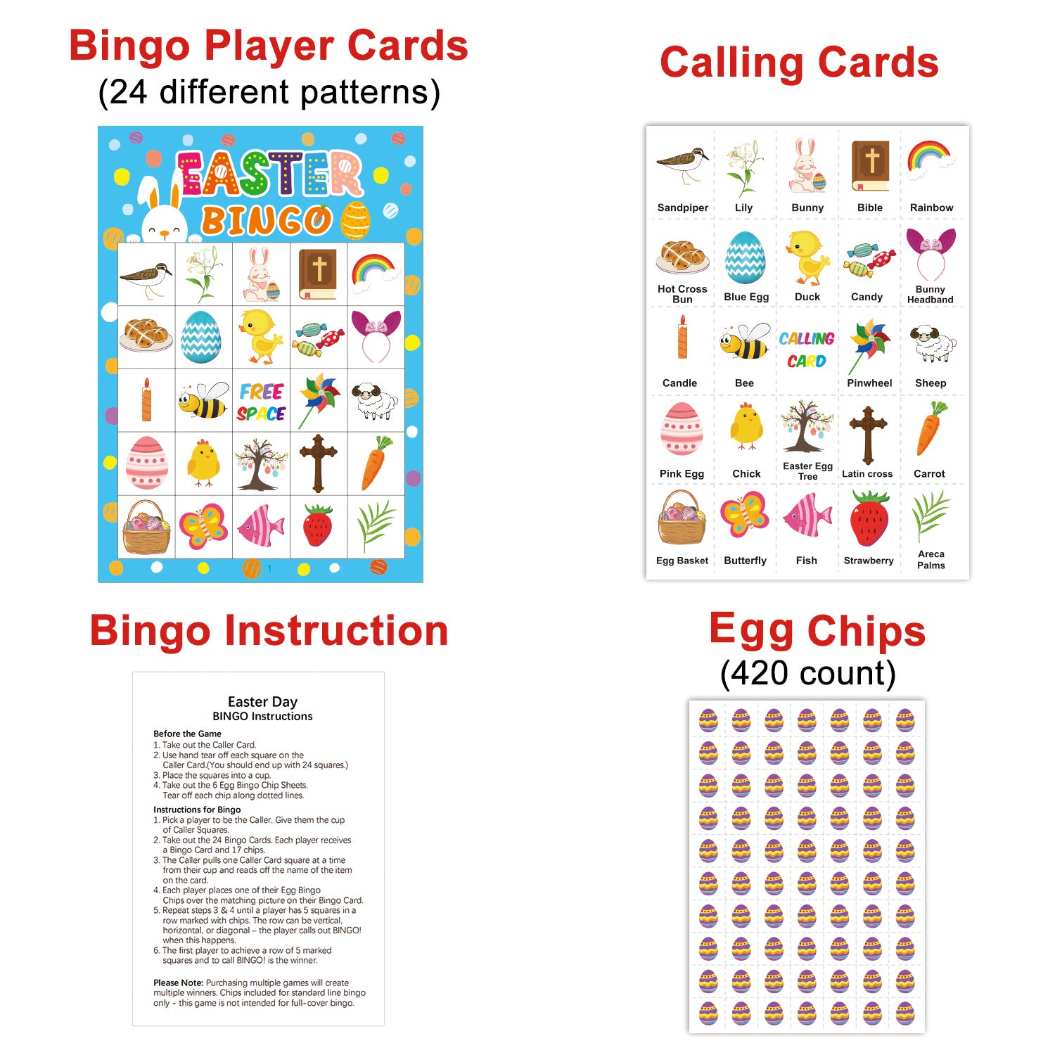 Snapklik.com : 30 Players Easter Bingo Game Easter Day Bingo Cards For ...