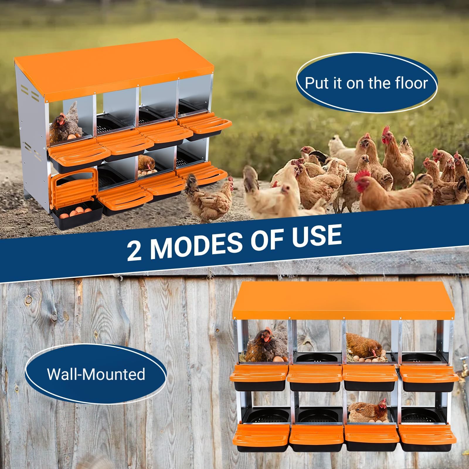 Snapklik.com : Chicken Nesting Boxes For Chickens, 8 Hole Roll Out Nest ...