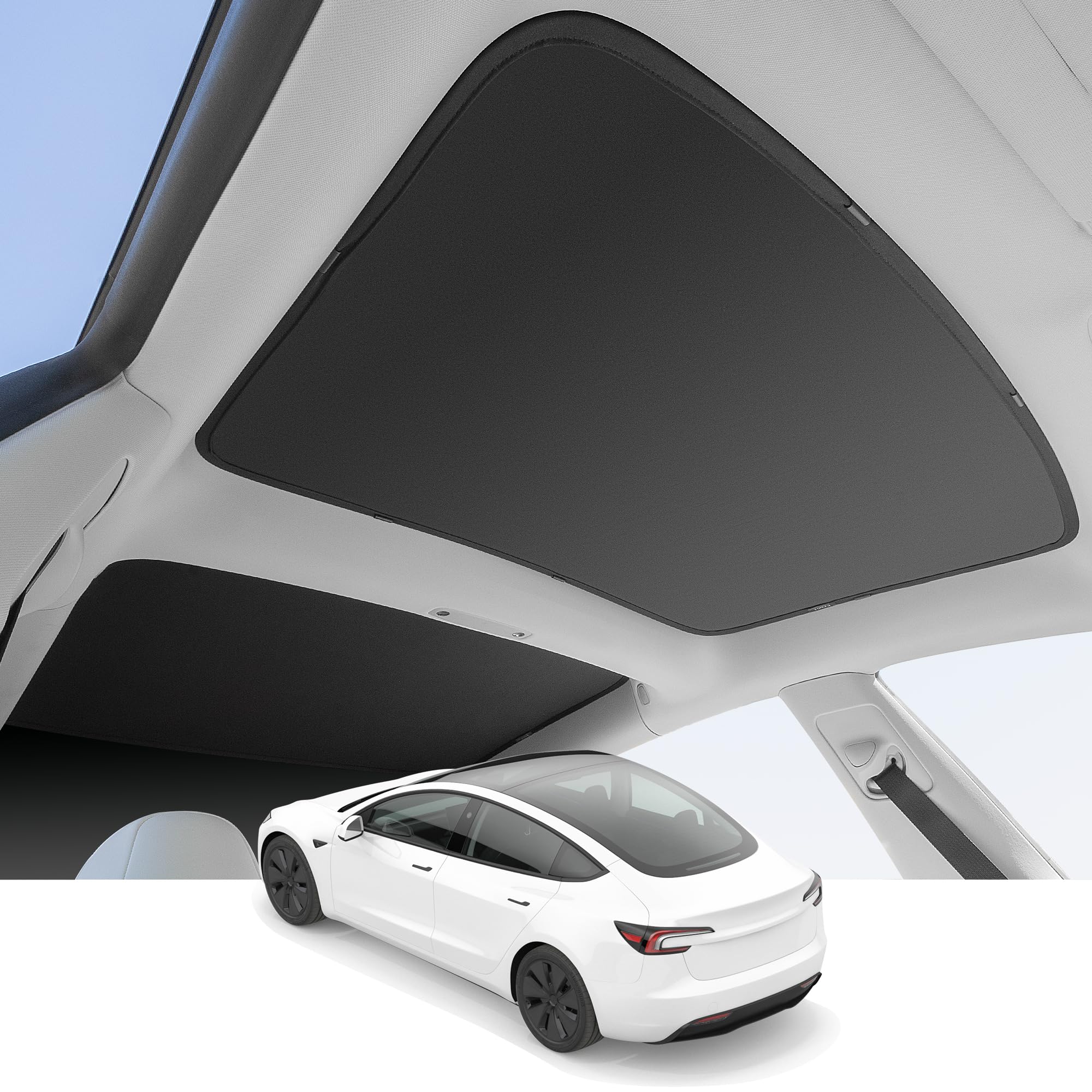 Amazon.com: Uireefly 2024 Tesla Model 3 Highland Sunshade Roof, Double ...