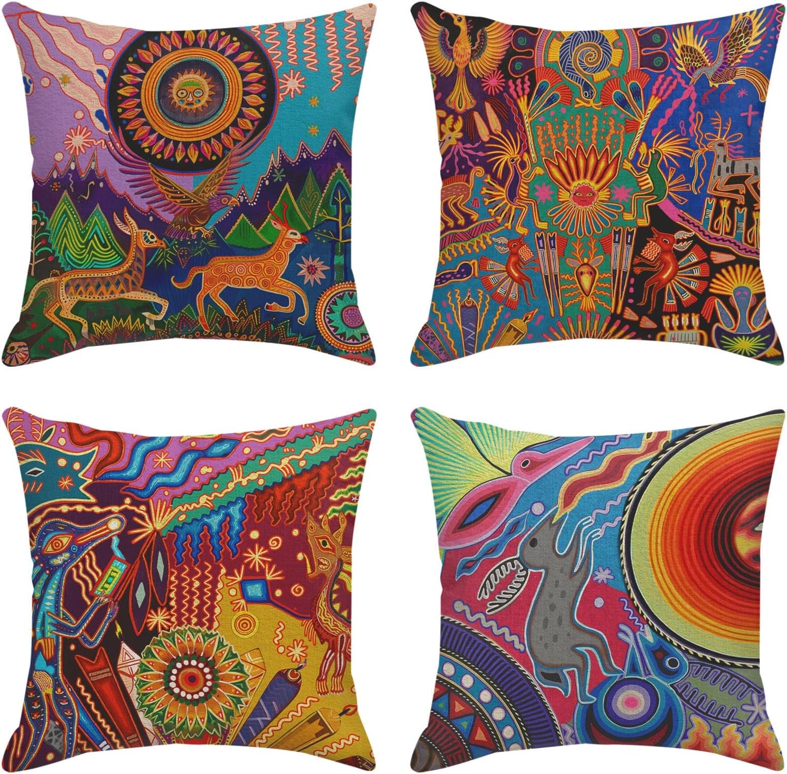Amazon.com: ULOVE LOVE YOURSELF Flowers Pattern Throw Pillow Covers ...