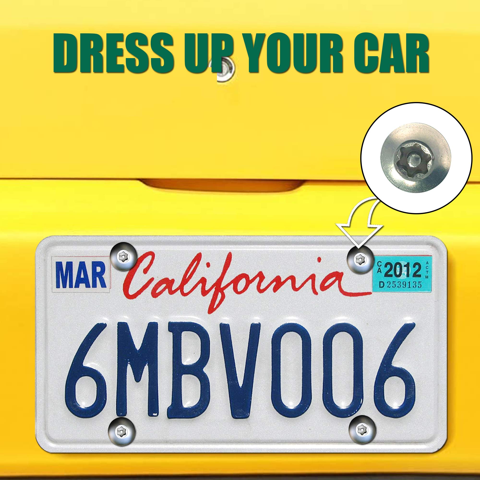 Snapklik.com : YoUoY Anti Theft License Plate Screws -Stainless Steel ...
