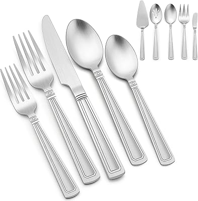 Amazon.com: Silverware Set, MASSUGAR 25 Piece Silverware Flatware ...