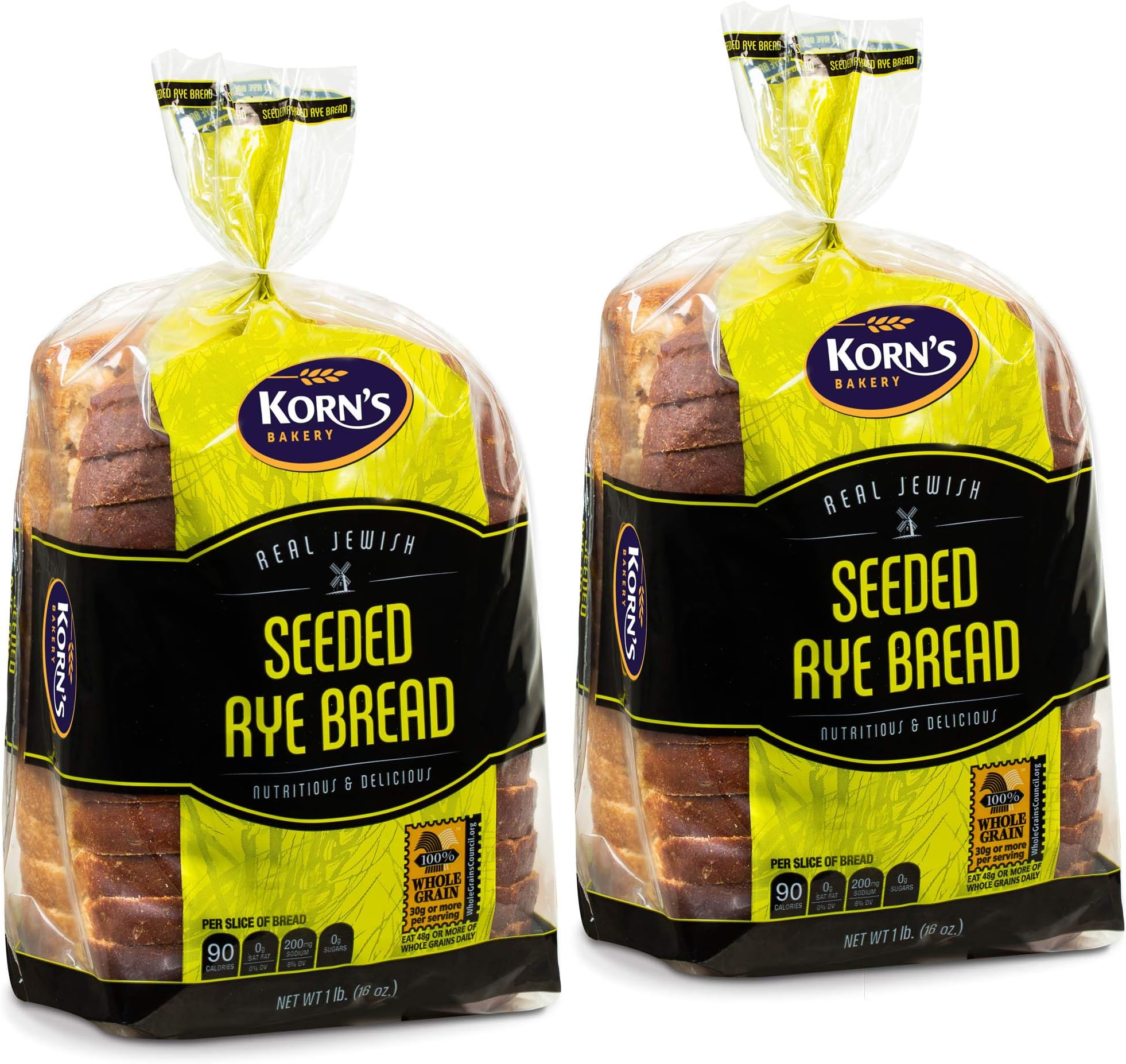Amazon.com: Levy's Real Jewish Rye Seeded Bread, 1 Pound! : Grocery ...