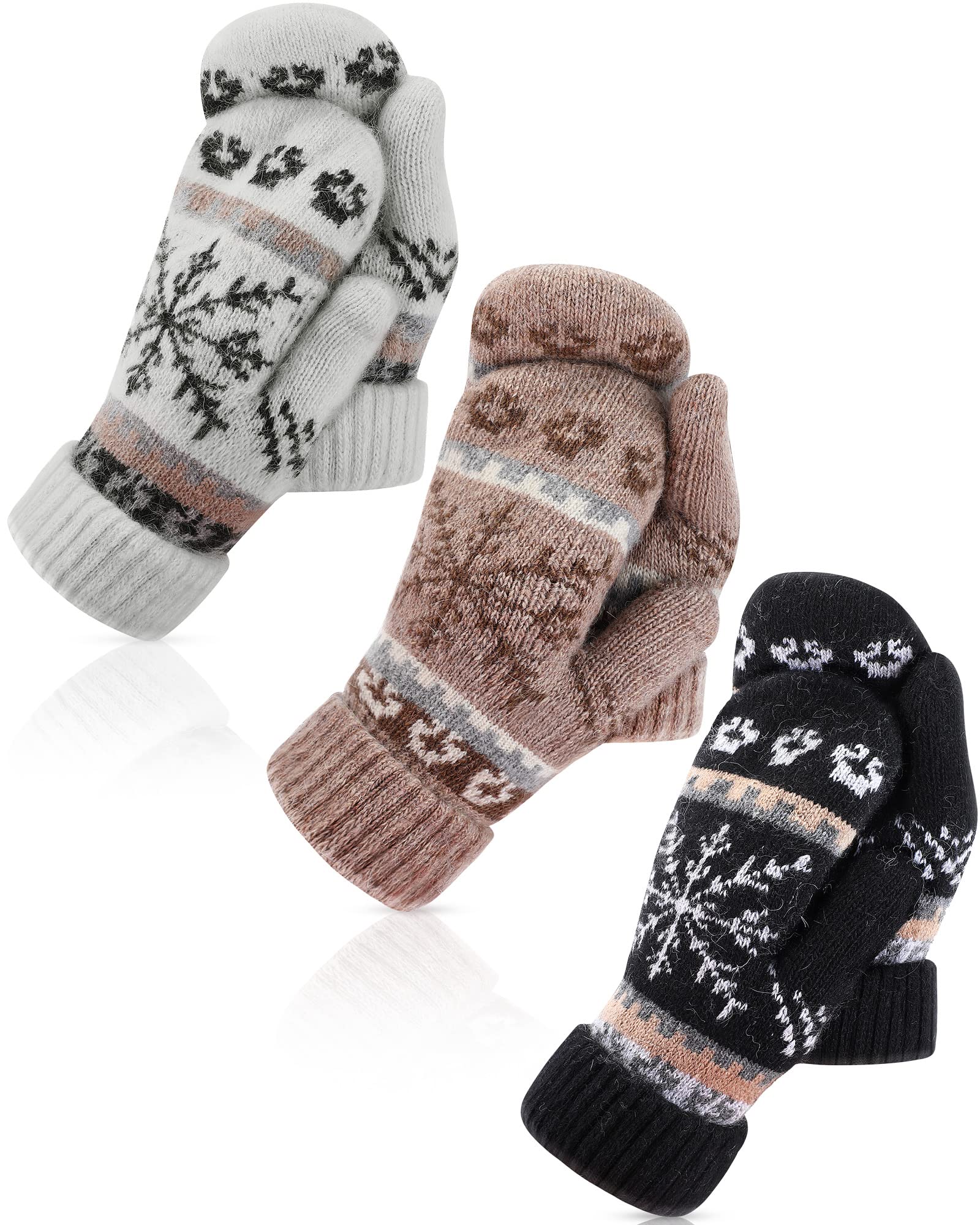 Snapklik.com : Vicenpal 3 Pairs Mittens For Women Cold Weather Winter ...