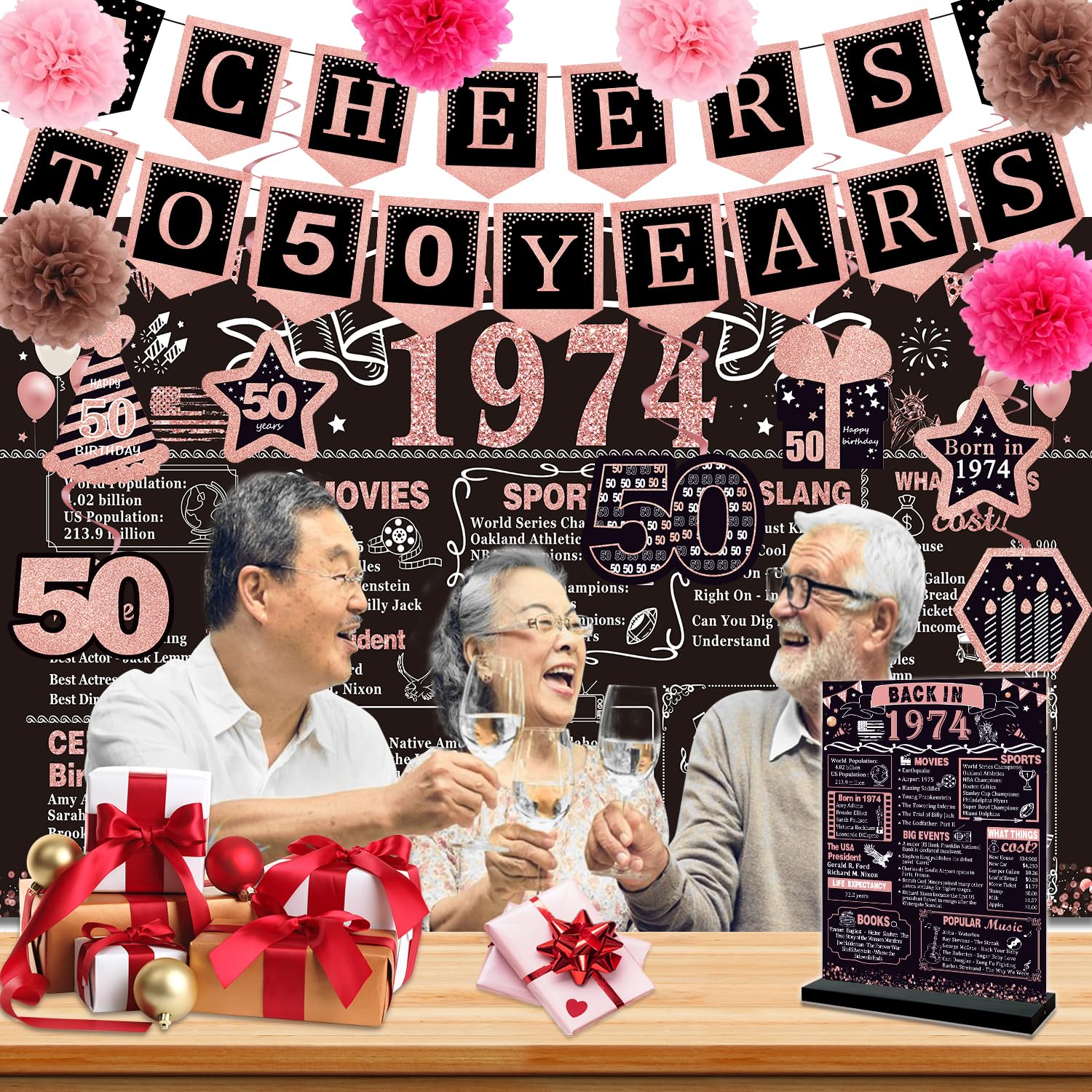 Snapklik.com : 50th Birthday Decorations For Women,16PCS Back In 1974 ...