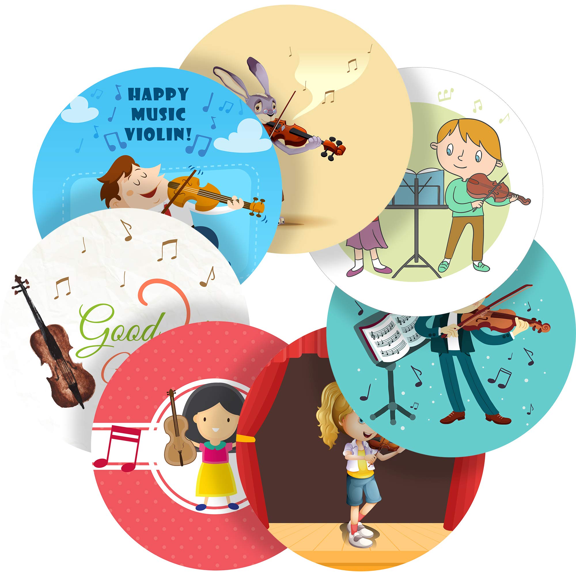 Buy Happy Violin Reward Sticker Labels, 70 Stickers @ 1" inch, Glossy ...