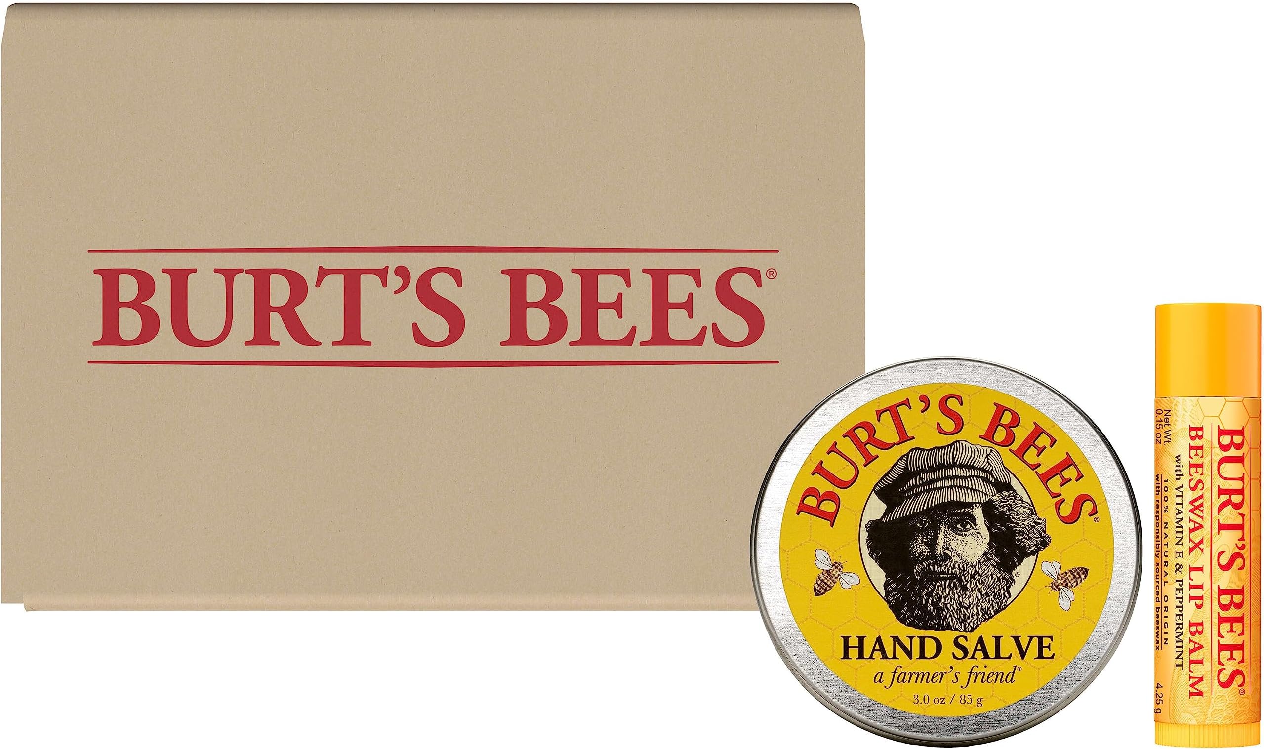 Amazon.com : Burt's Bees Hand Salve and Moisturizing Lip Balm for Dry ...