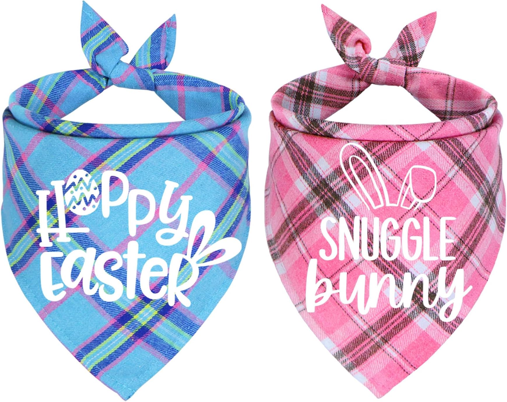 Amazon.com : JOTFA Easter Dog Bandanas, Plaid Dog Easter Bandana Scarf ...