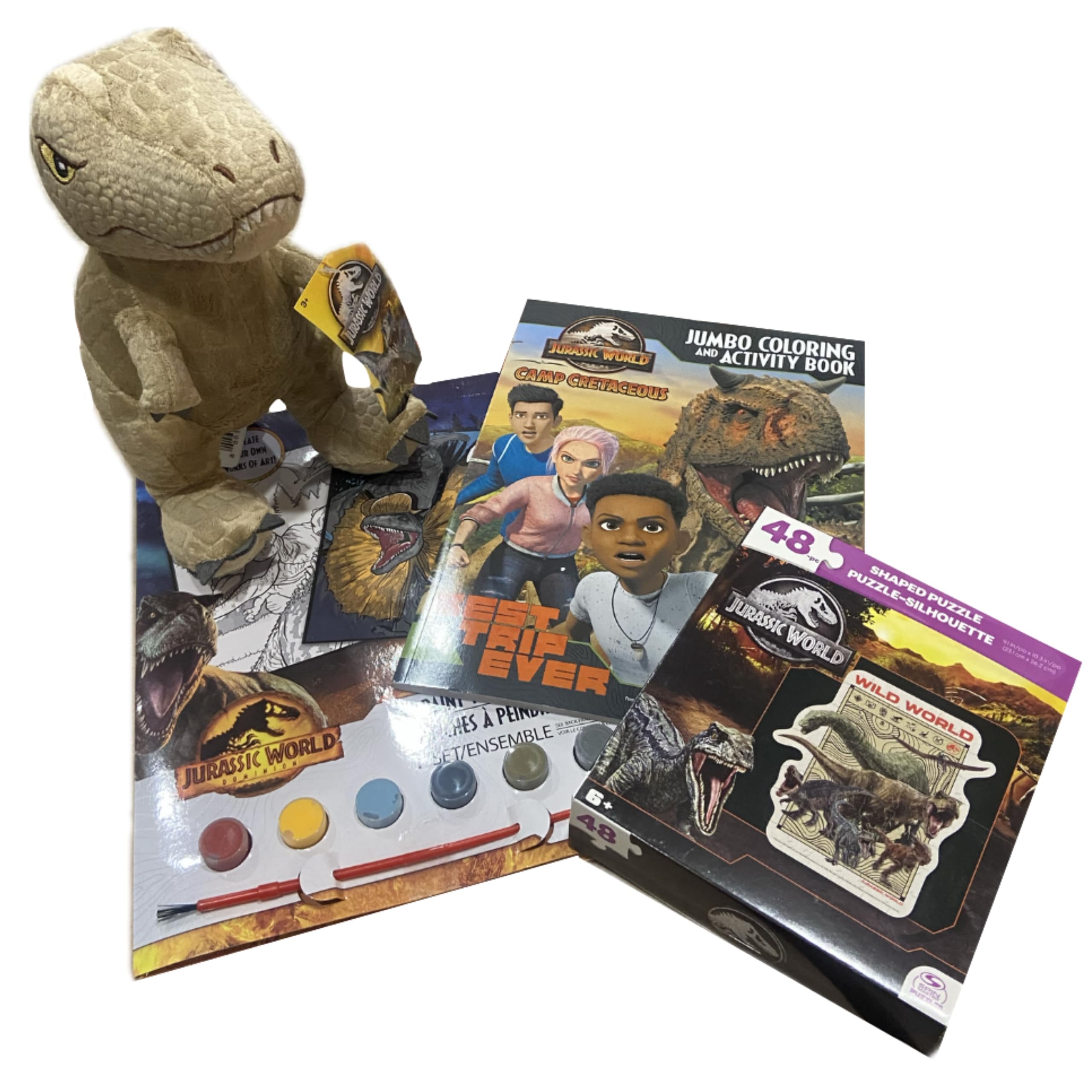 Amazon.com: Jurassic World Interactive Bundle- T-Rex Plush, Camp ...