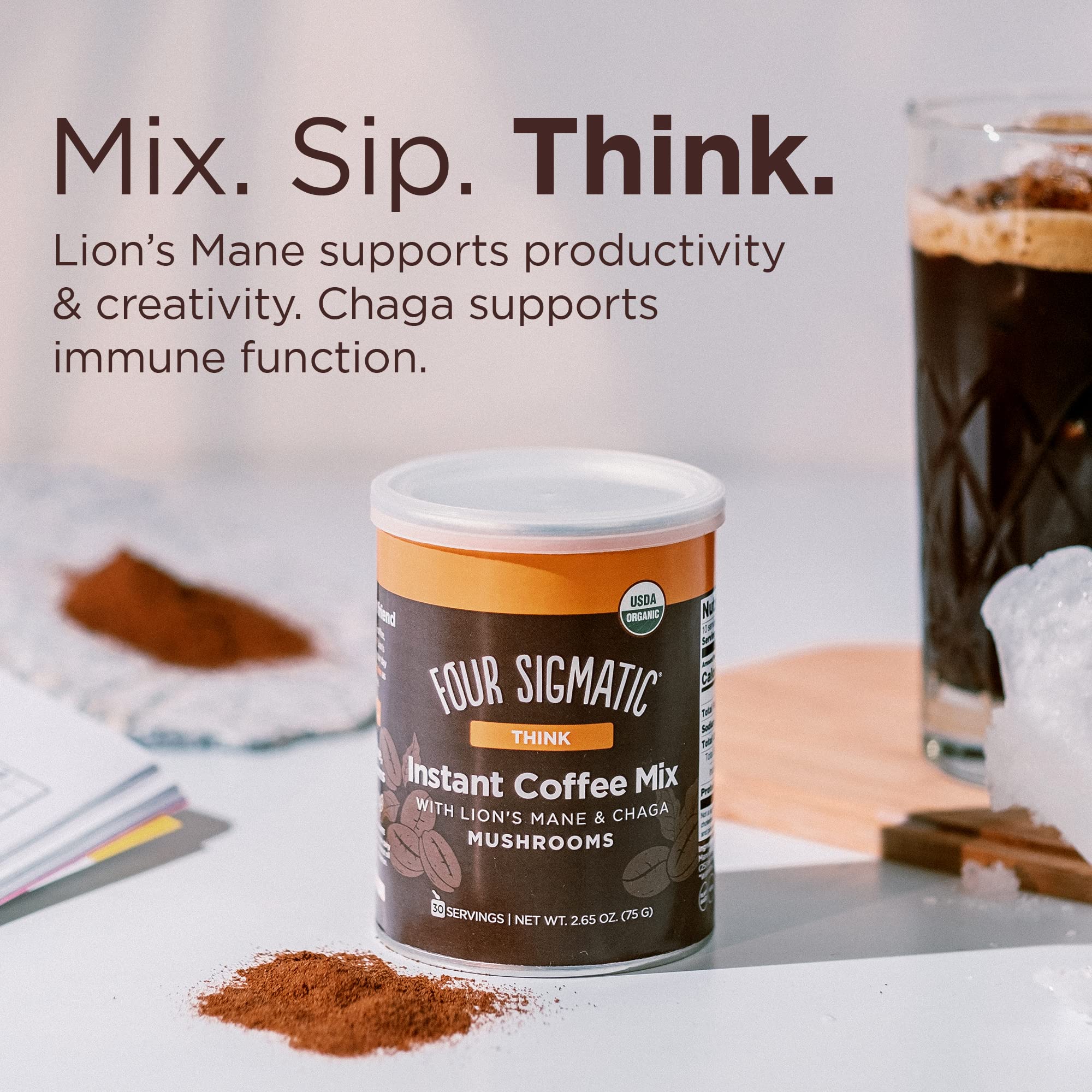 Snapklik.com : Four Sigmatic Organic Mushroom Coffee Arabica Instant Coffee