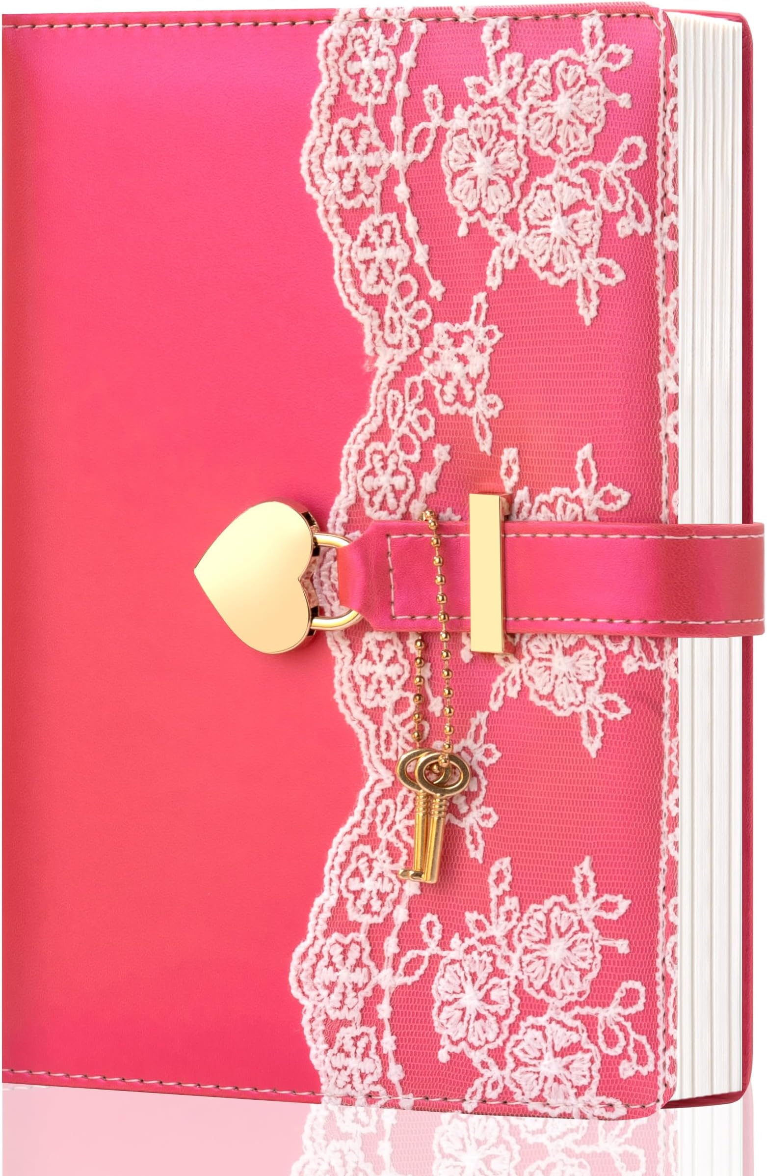 Amazon.com : MINICAGIE Lace Diary with Lock& Gift Box for Women and ...