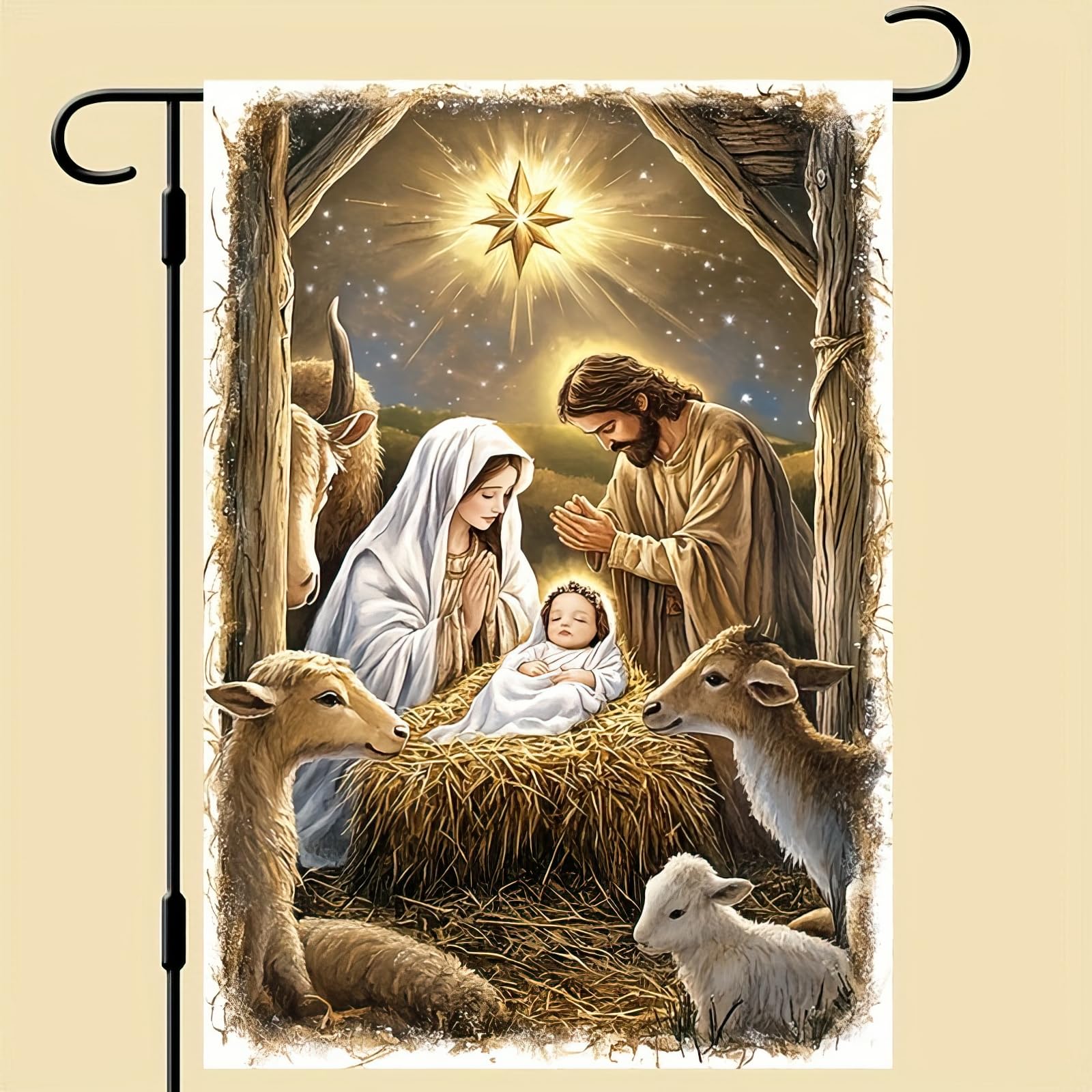 Amazon.com : BlissYard Jesus Nativity Scene Christmas Garden Flags12 ...