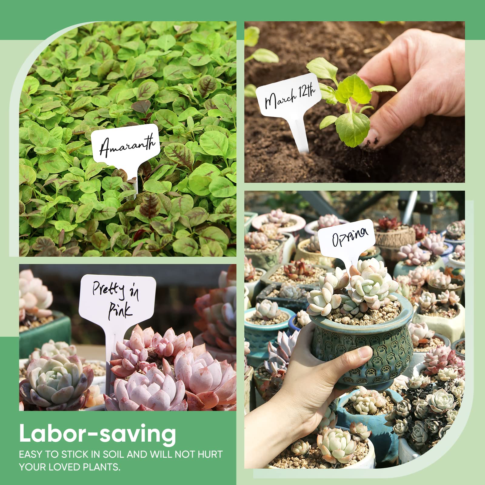 Snapklik.com : 100Pcs Plastic Plant Labels, 4" T-Shape, Waterproof, DIY ...