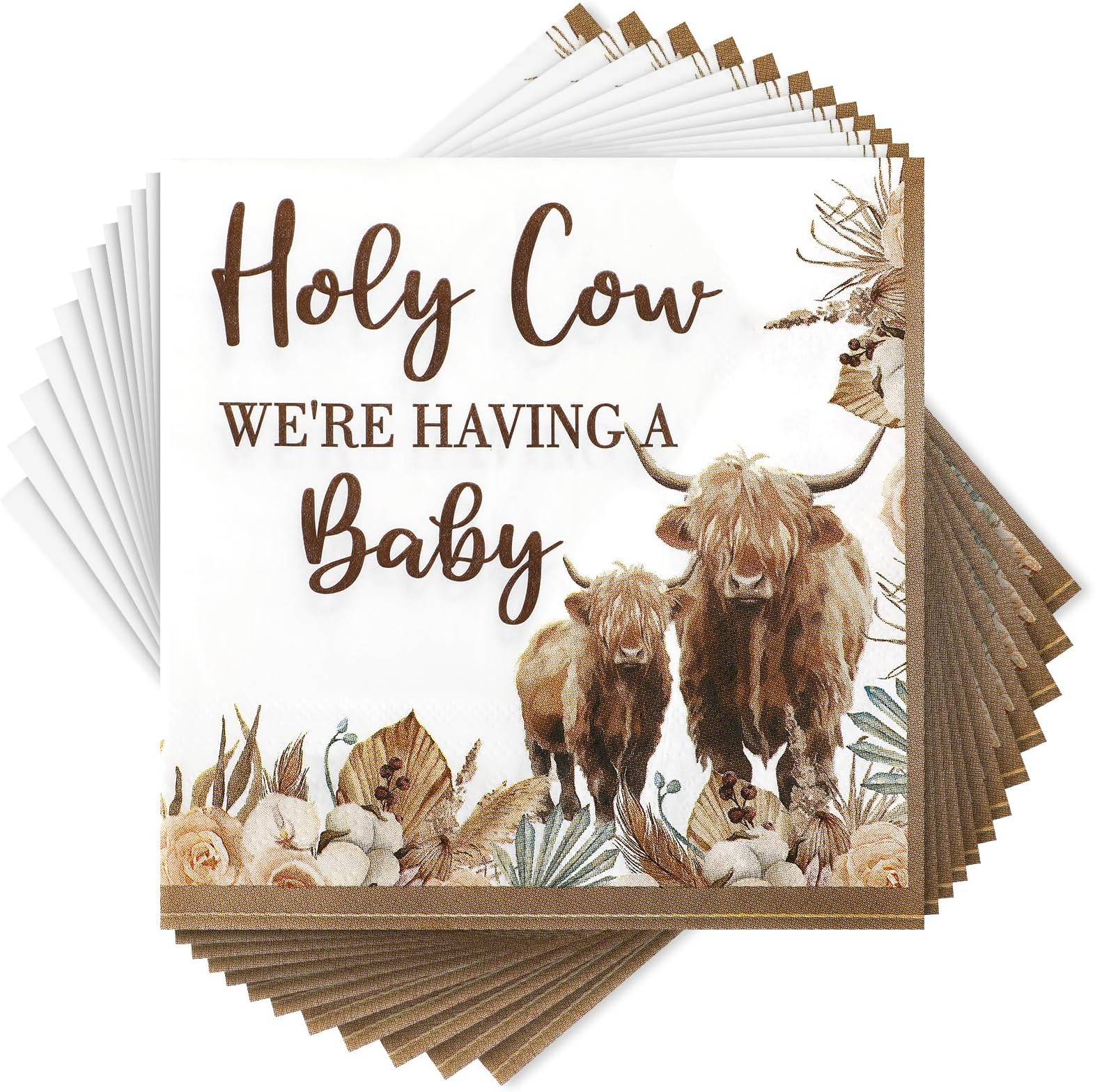 Amazon.com: 50Pcs Highland Cow Paper Napkins Decorative Table Napkins ...