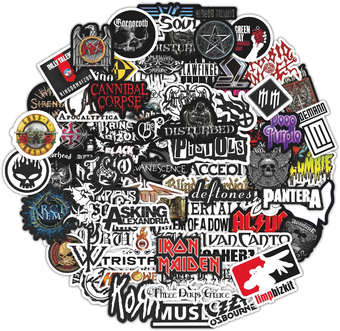 BulbaCraft 83 Pcs Legendary Rock Band Stickers – Heavy Metal Stickers ...