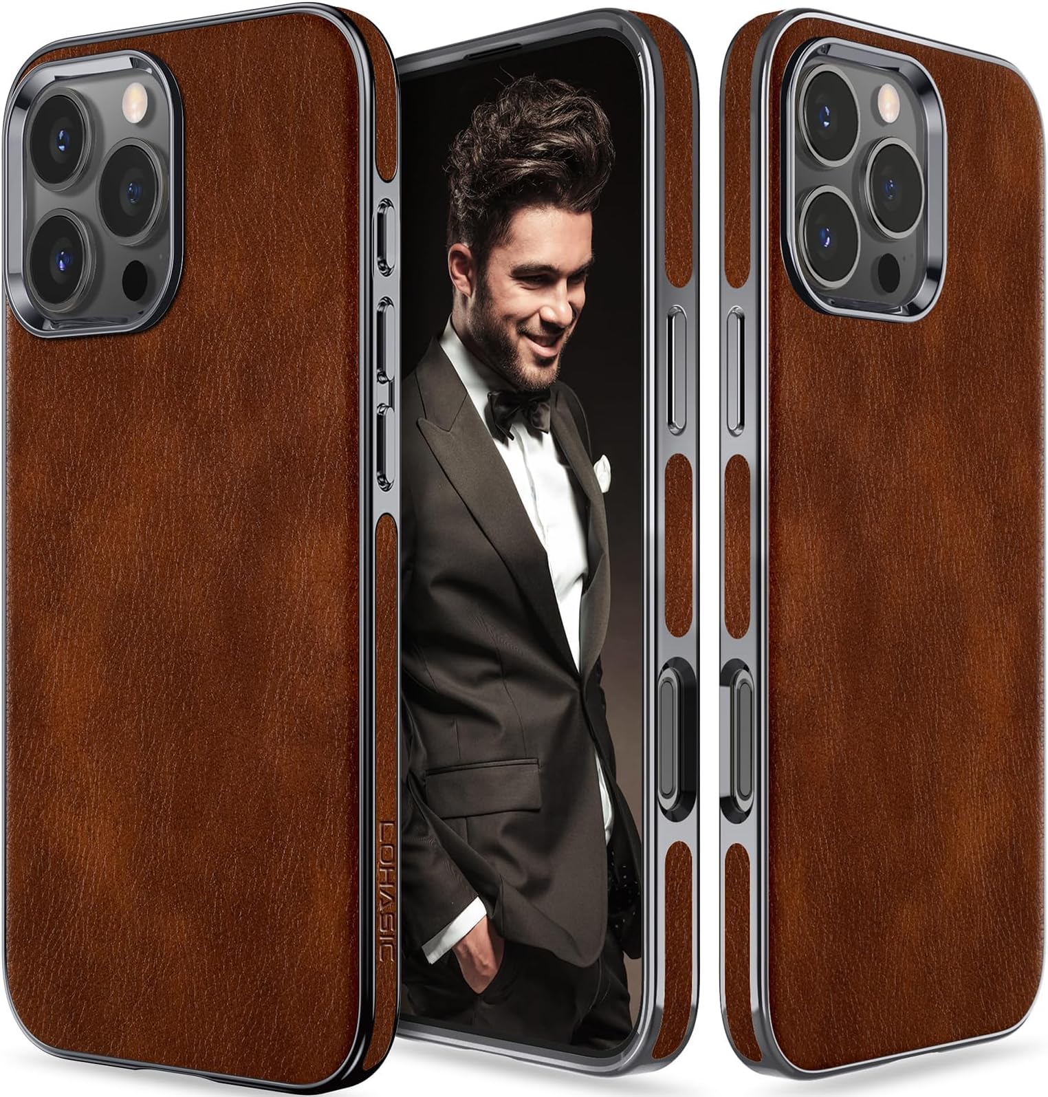 Amazon.com: LOHASIC Leather Case for iPhone 16 Pro, Business Luxury ...