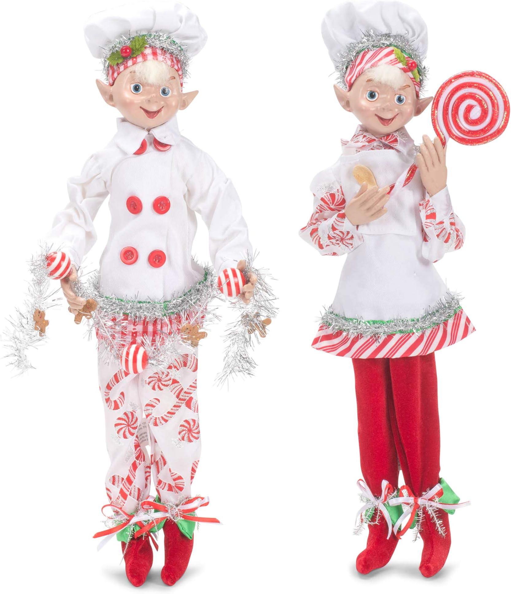 Amazon.com: RAZ Imports Kringle Candy Co. 16" Posable Elf Asst of 2 ...