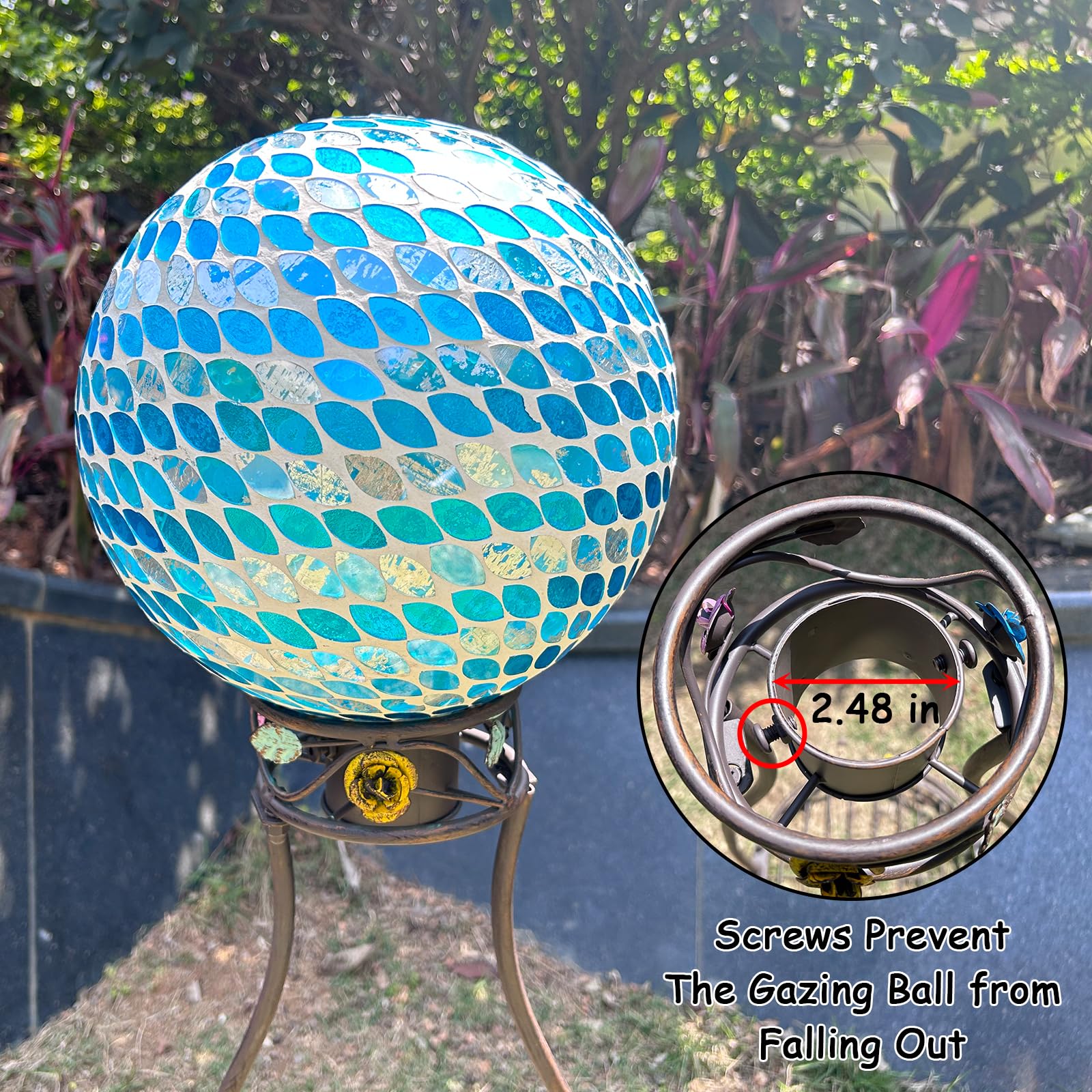 Handmade Gazing Ball Stand