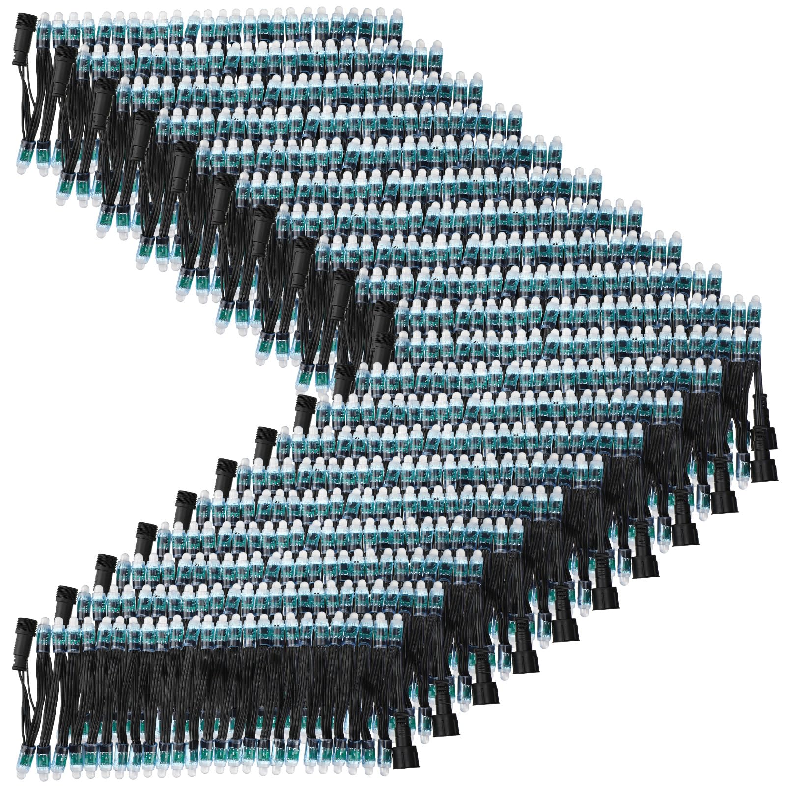 2000 Pcs WS2811 RGB LED Pixels Light 12 mm Diffused Digital String ...