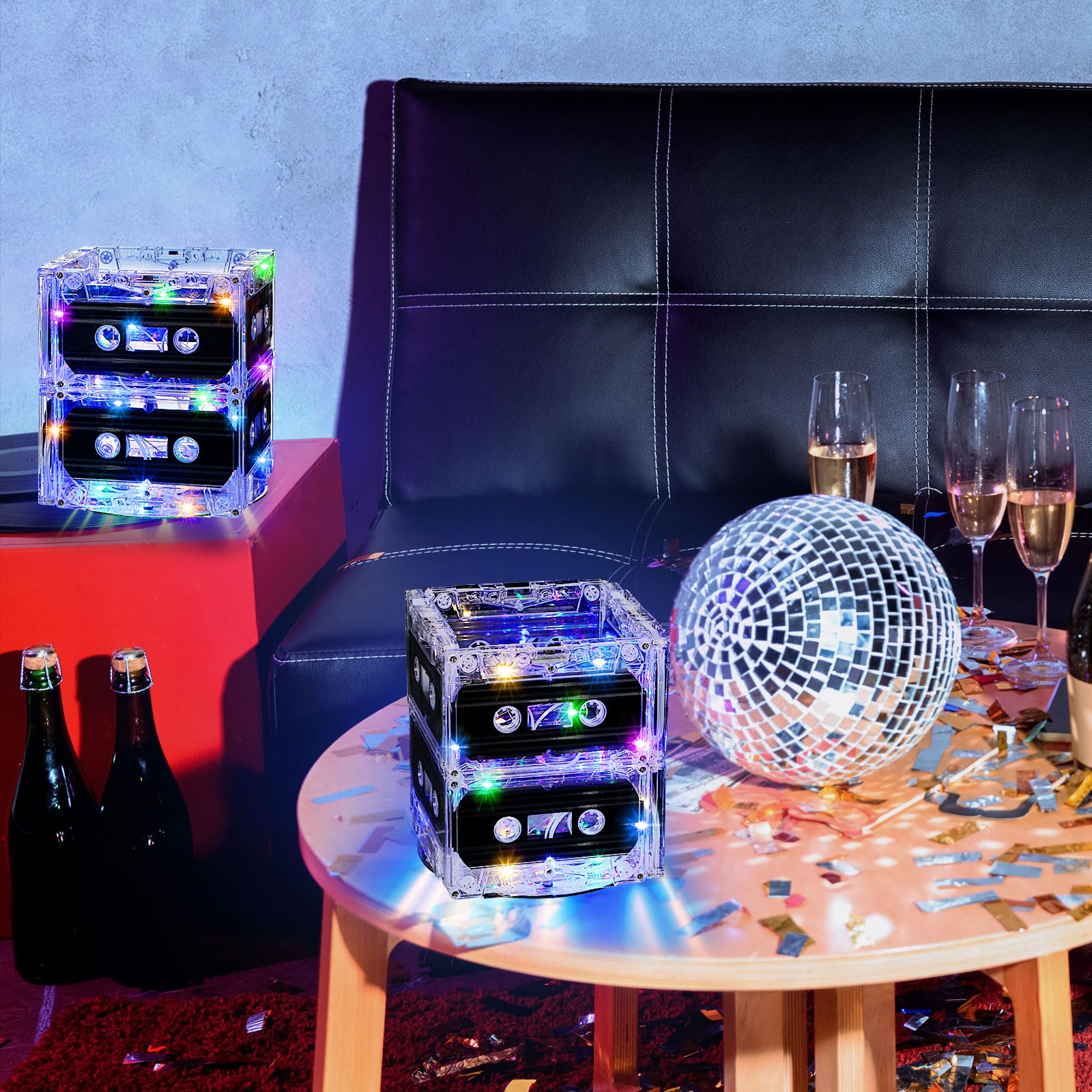 80s Cassette Tape Centerpieces Cassette Tape Bucket Centerpiece (4