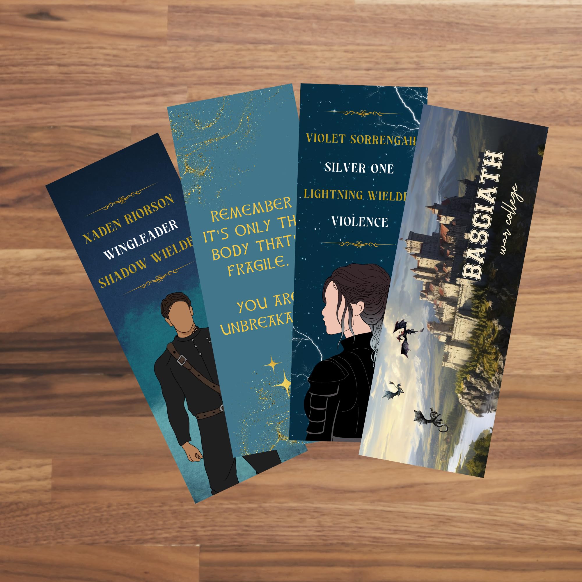 Amazon.com: Set of 4 Fourth Wing Bookmarks/Fourth Wing Merch/Dragon ...