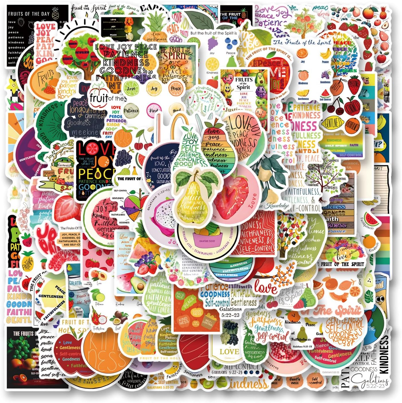 Amazon.com: 129Pcs Fruit of The Spirit Stickers Pack, Cartoon Cute ...