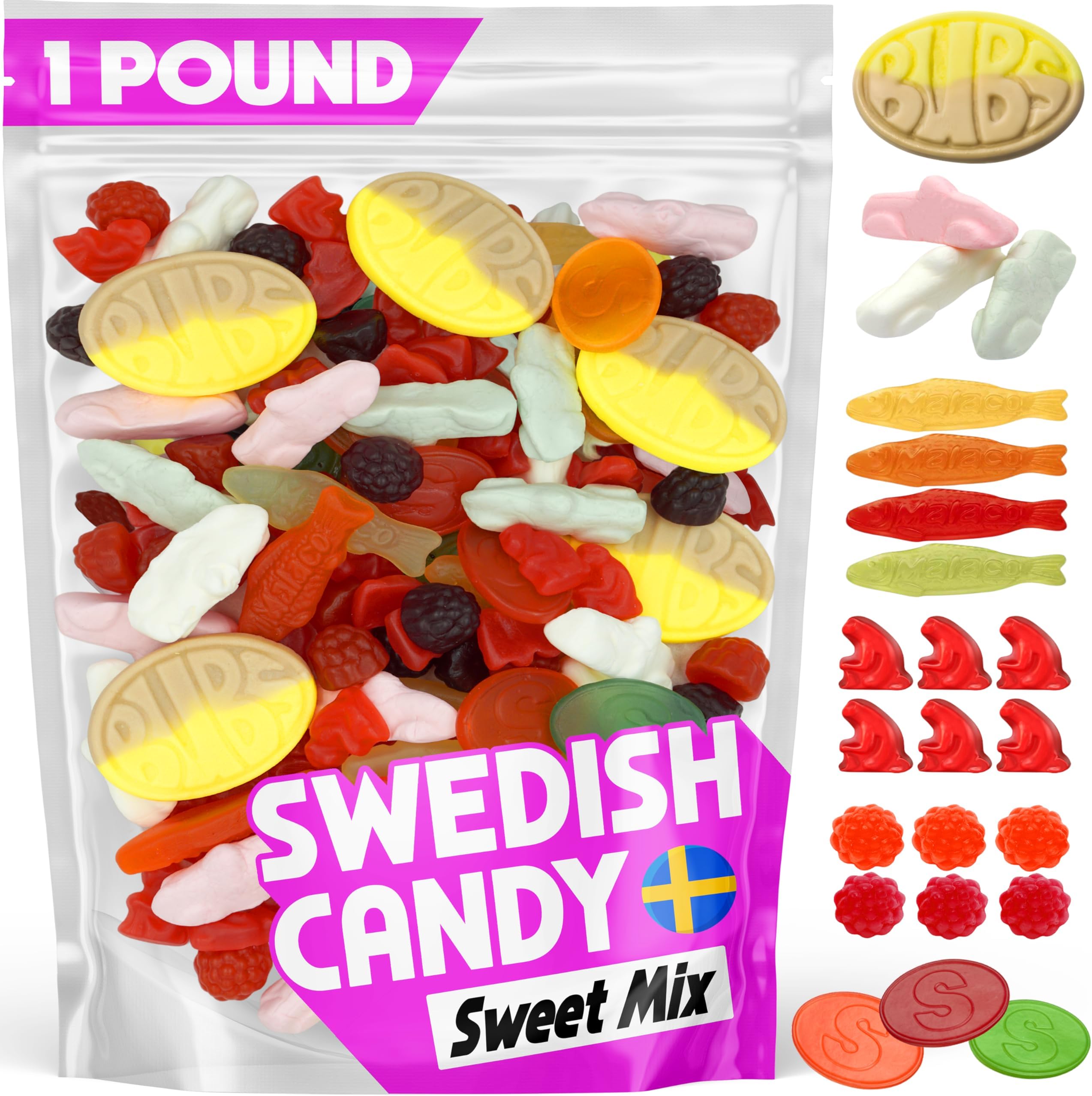 Amazon.com : Swedish Candy Bubs Banana & Wild Strawberry Pomegranate ...