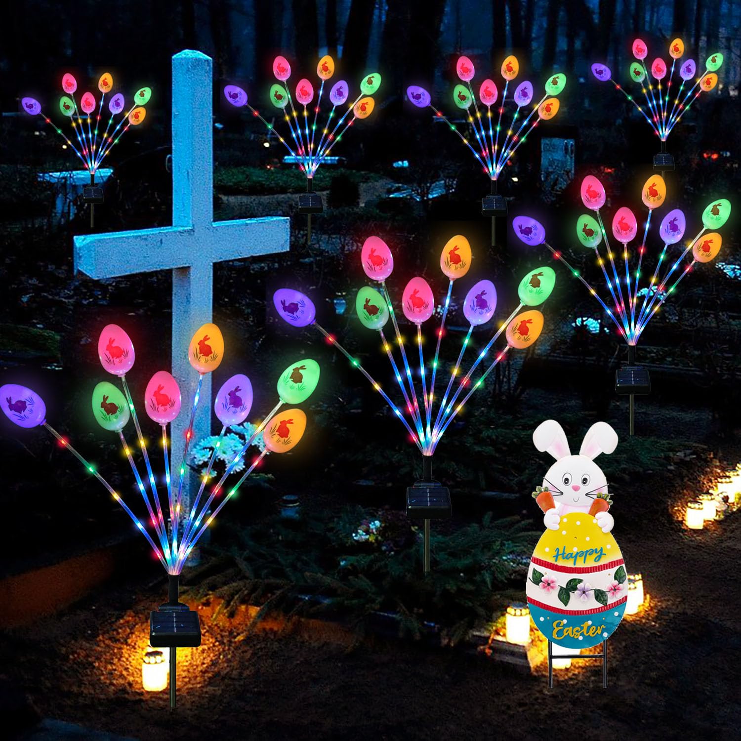 Solar Led Lights For Easter Decor GWAAMB Easter Solar Lights Outdoor,