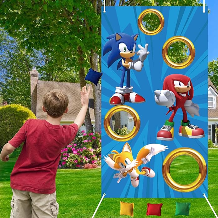 Buy Sonic Birthday Party Supplies, Sonic Toss Games with 4 Bean Bags ...