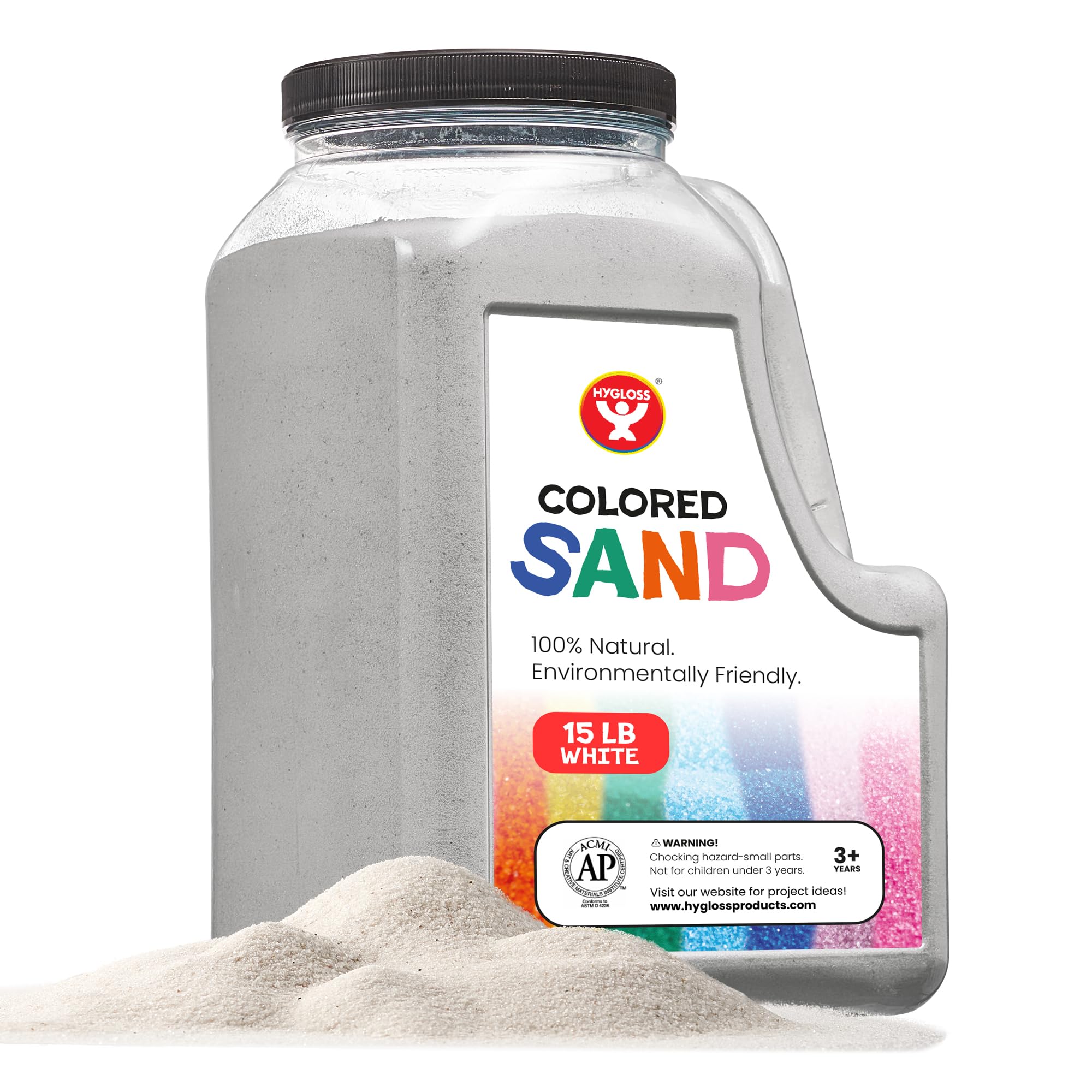Amazon.com: Hygloss Colored Play Sand – 15 lb White Craft Sand for Sand ...