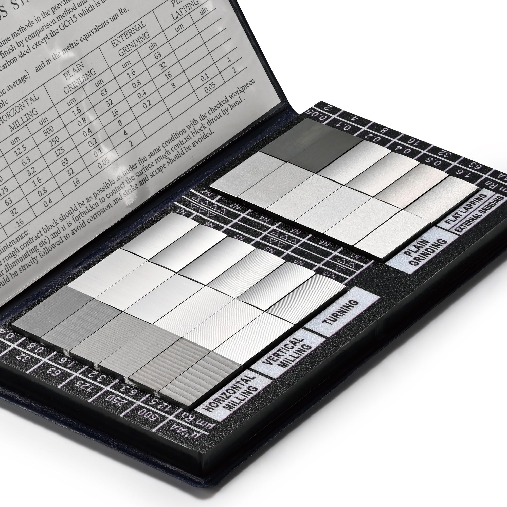 Surface Finish Gauge 30-Piece Roughness Comparator Set - Ra0.05-12.5mm ...