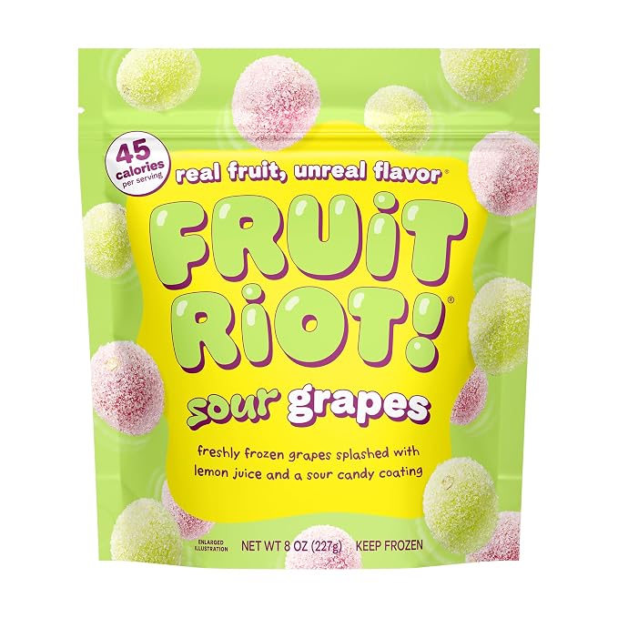Amazon.com : Fruit Riot Sour Candy Grapes, Made with Real Fruit, 8oz ...
